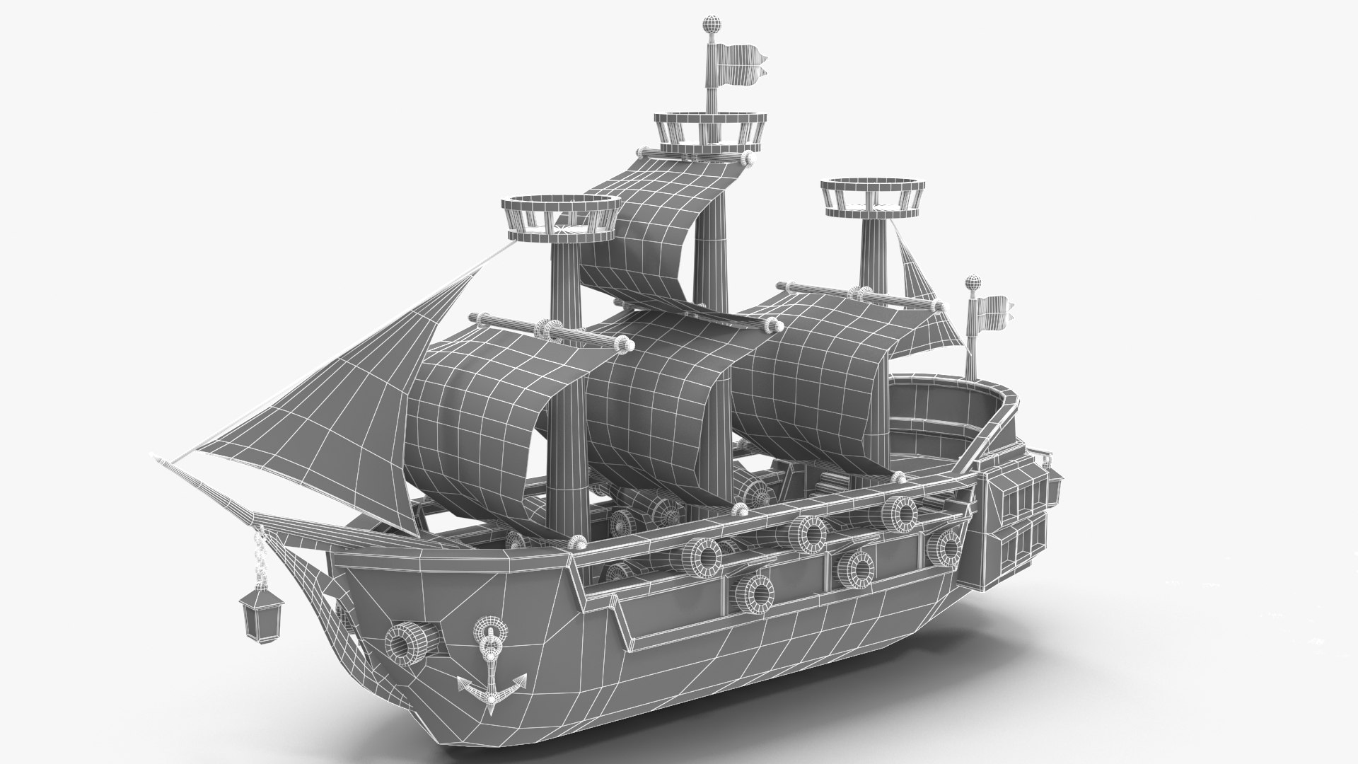 Cartoon Ship V2 3D - TurboSquid 1790368