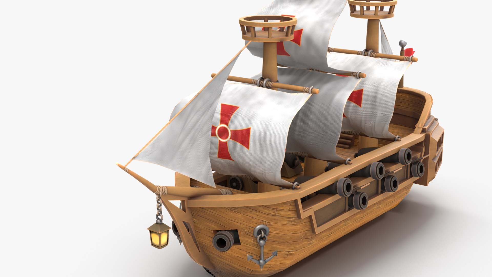 Cartoon Ship V2 3D - TurboSquid 1790368