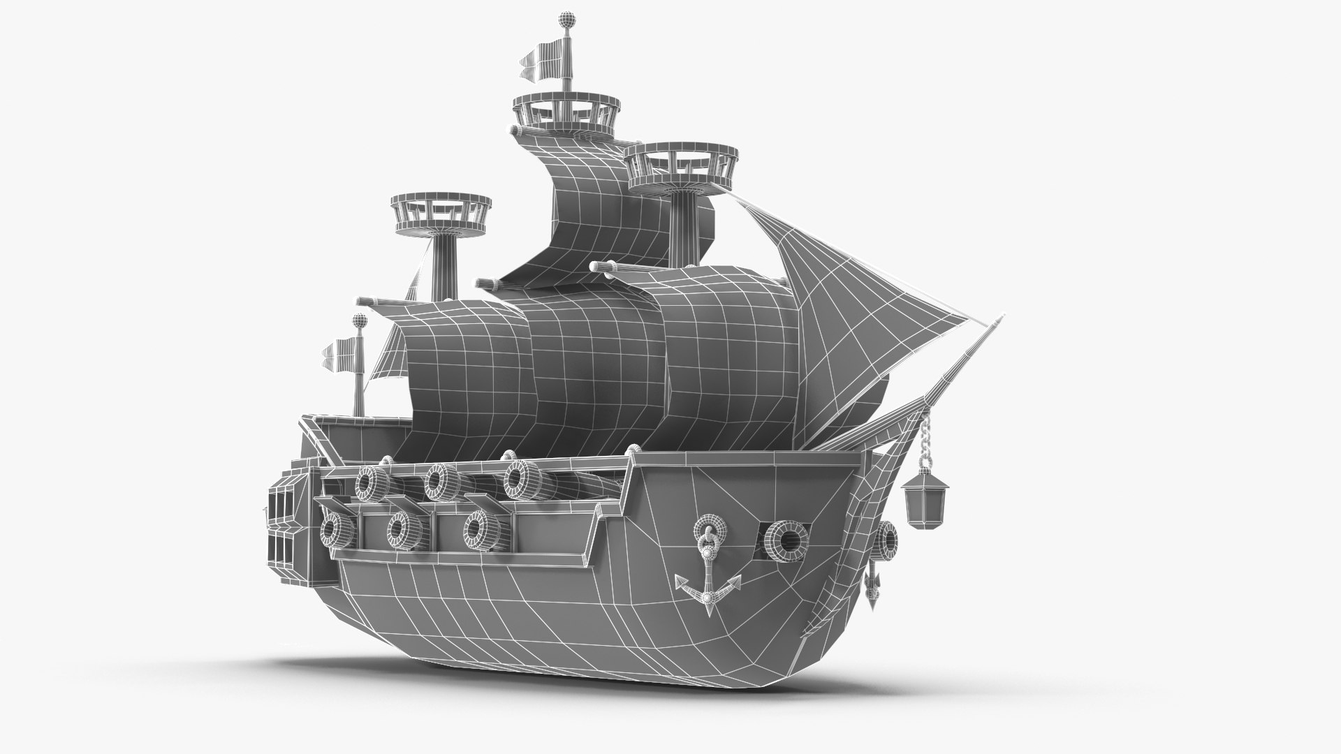 Cartoon Ship V2 3D - TurboSquid 1790368