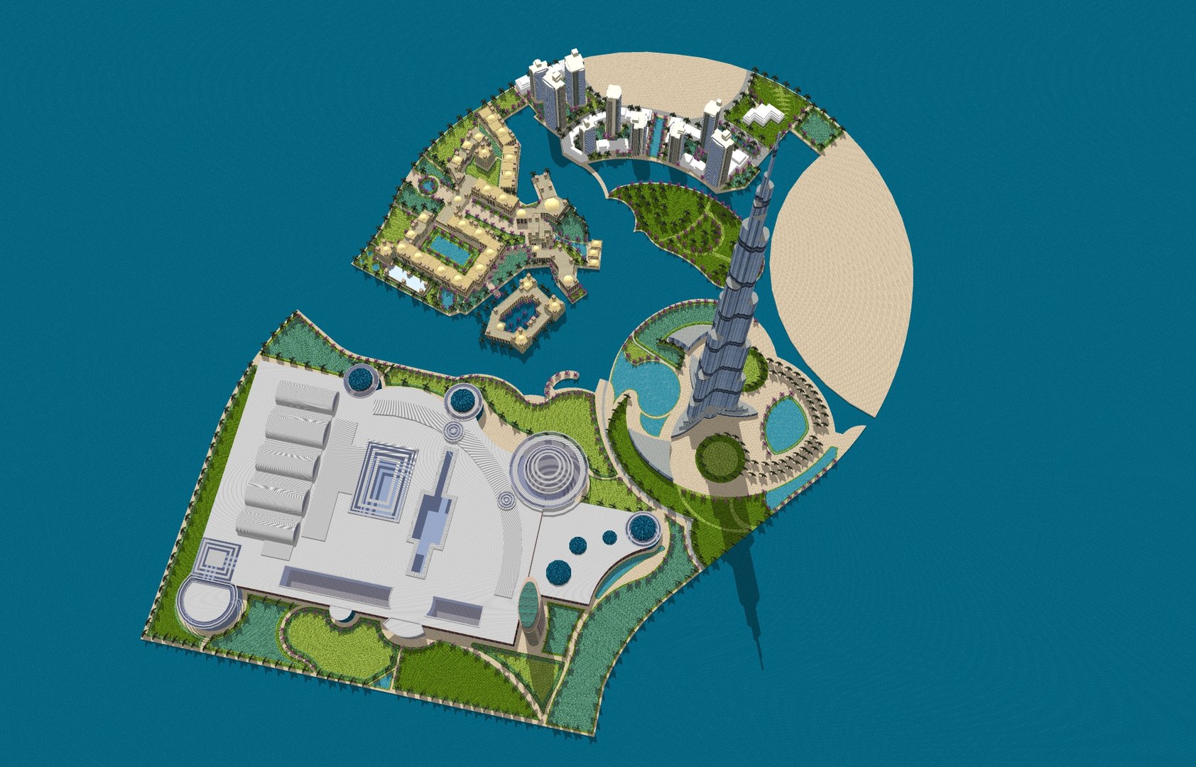 3D Model Dubai Downtown - TurboSquid 1227836