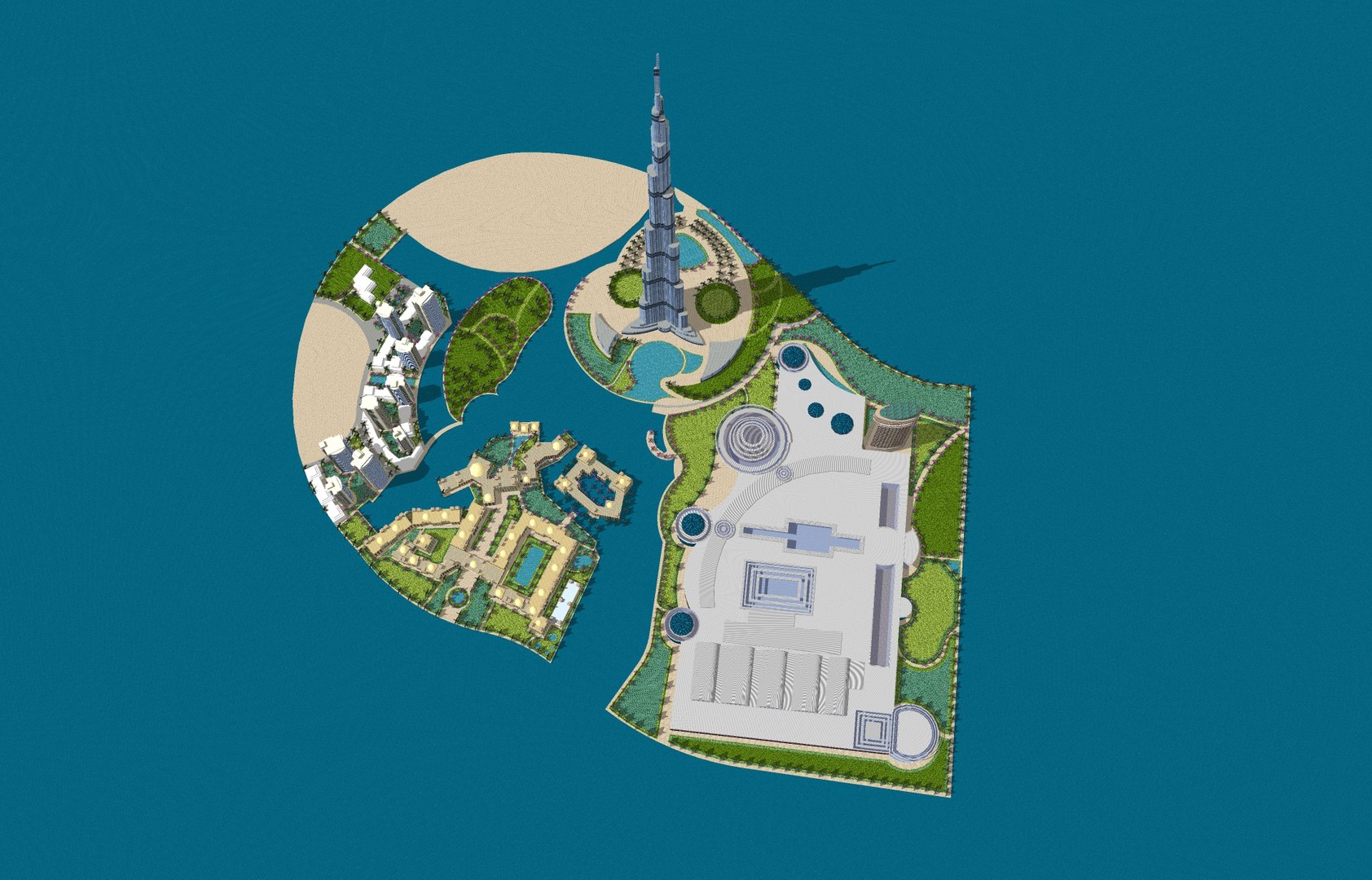 3D Model Dubai Downtown - TurboSquid 1227836