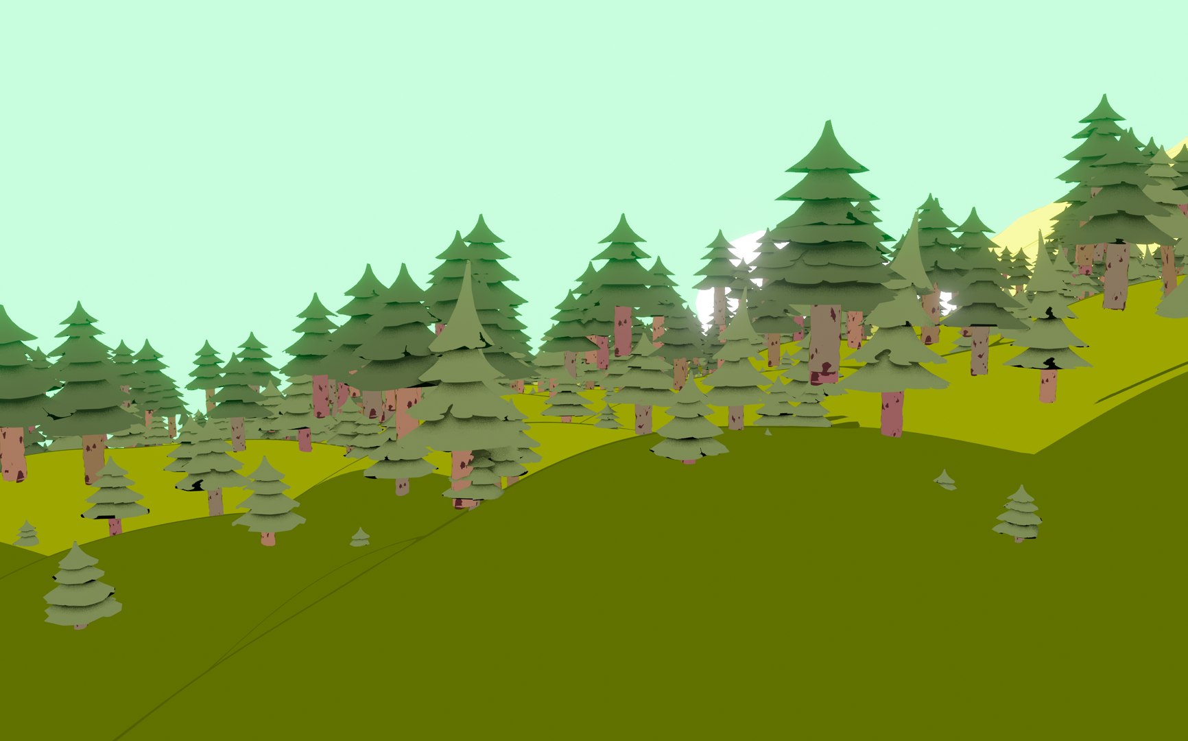 Cartoon forest 3D model - TurboSquid 1877289