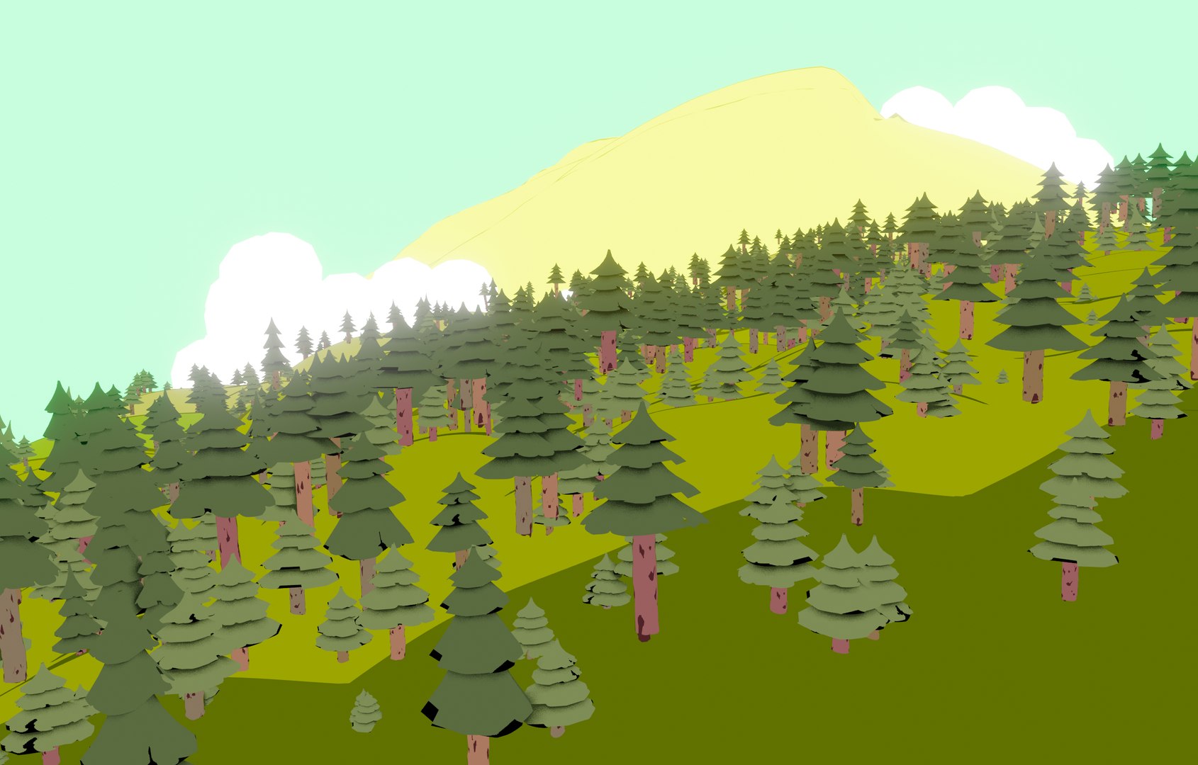 Cartoon forest 3D model - TurboSquid 1877289