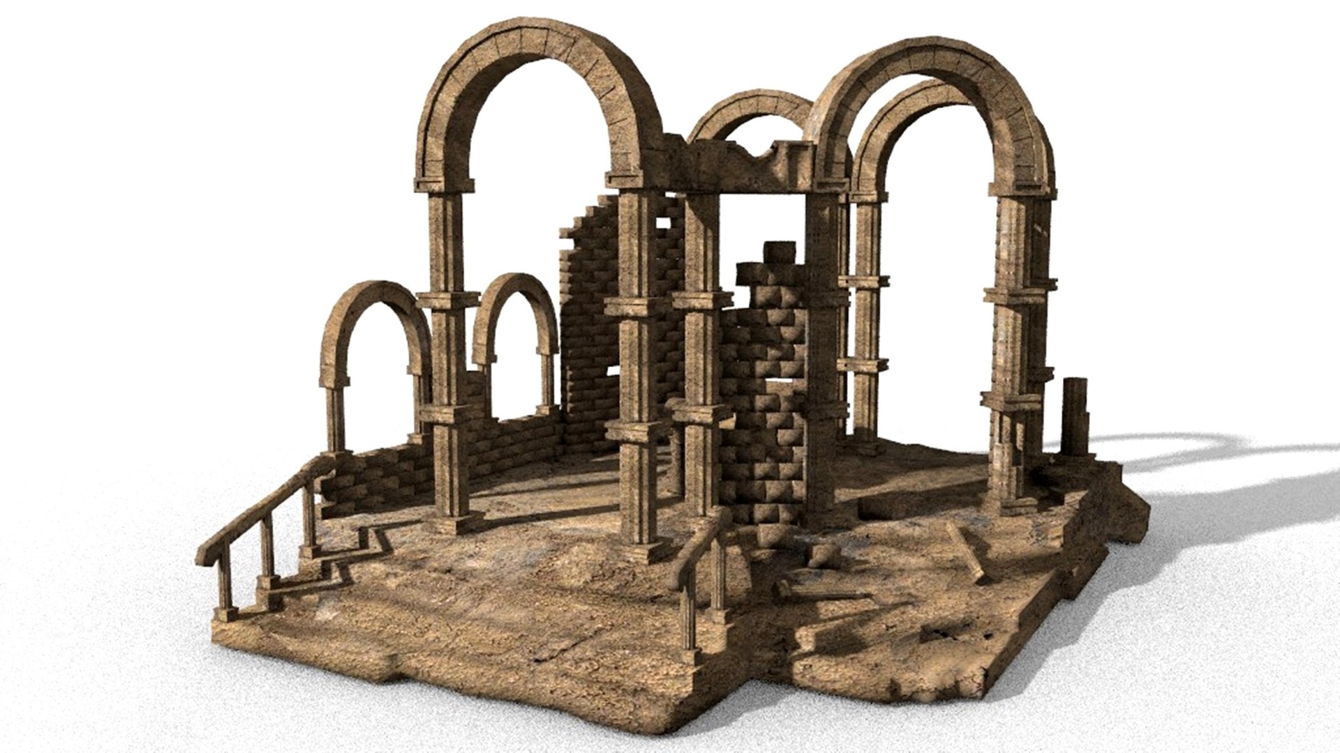 3D Ancient Stone Temple Crypt Ruins - TurboSquid 2167097