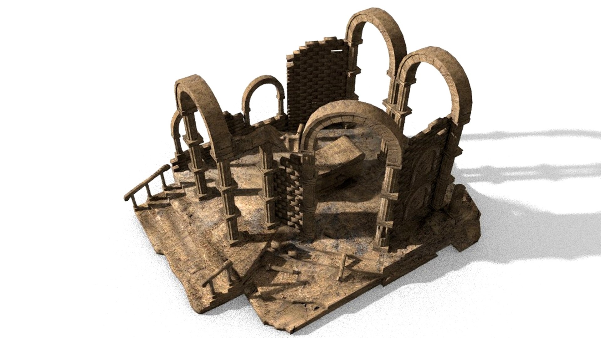 3D Ancient Stone Temple Crypt Ruins - TurboSquid 2167097