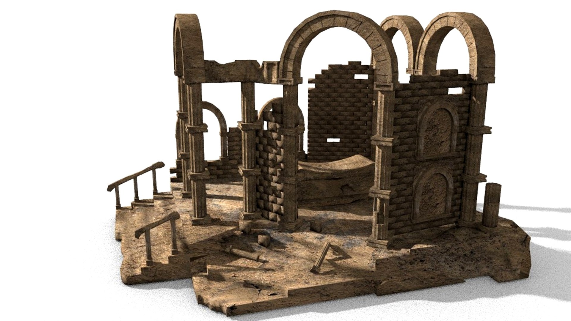 3D Ancient Stone Temple Crypt Ruins - TurboSquid 2167097