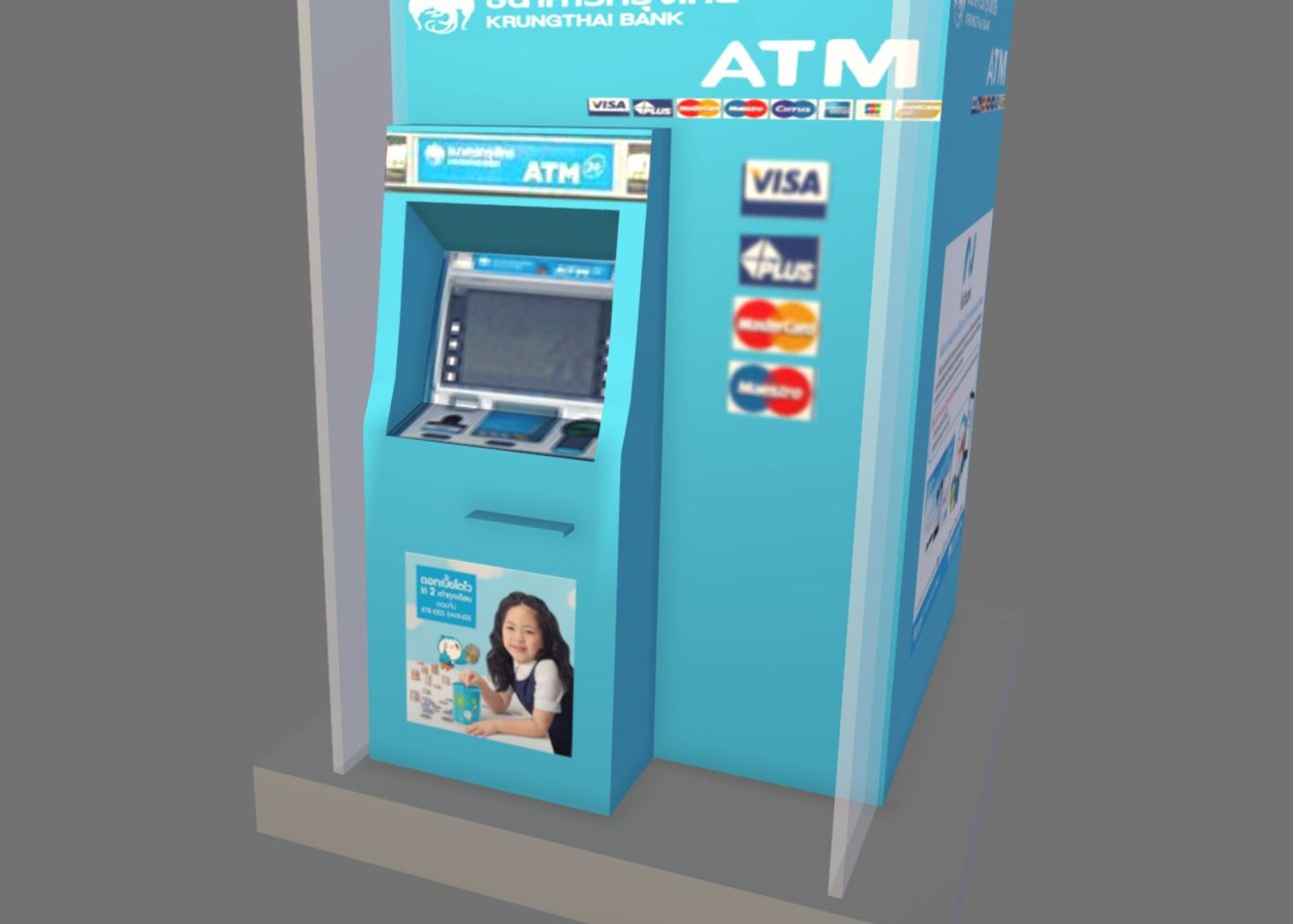 Atm Machine Kiosk Booth 3D Model - TurboSquid 1341278