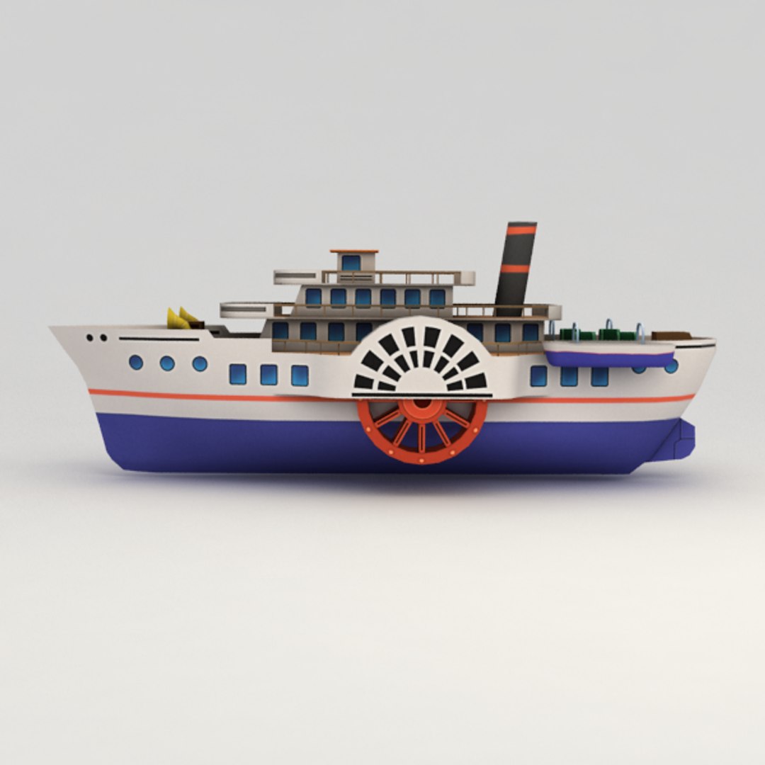 3d Paddle Steamer Boat Model