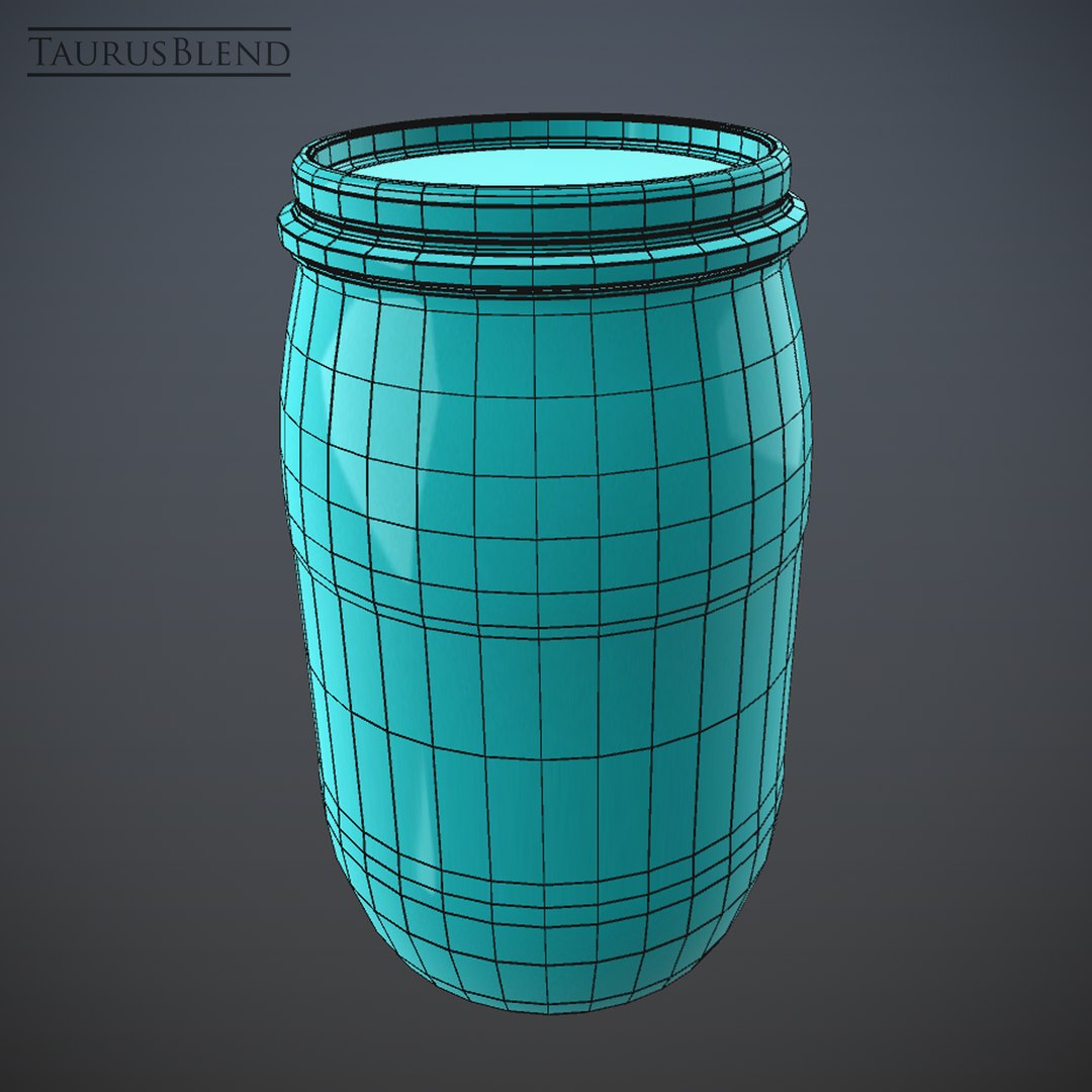3d Model Industrial Plastic Barrel