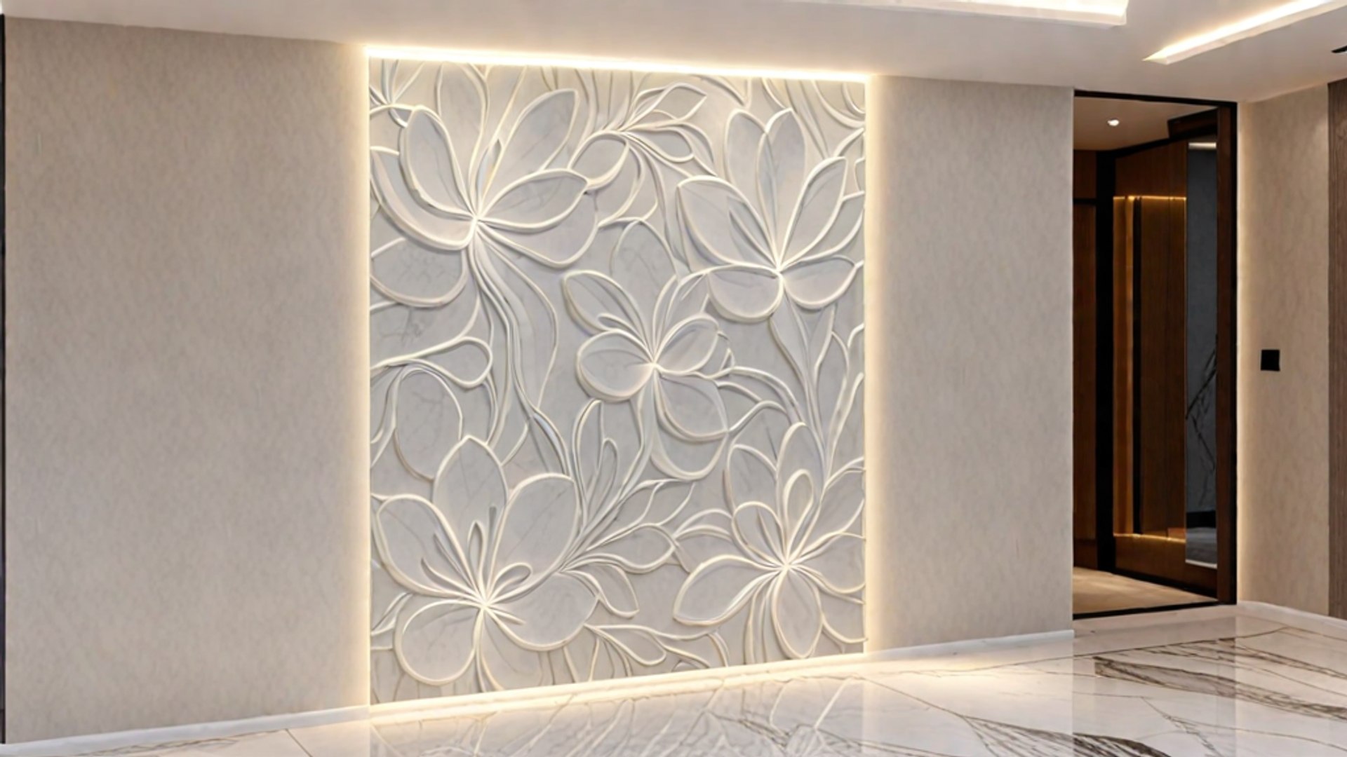 Modern Panel Wall Decor Set Relief Stl Mural CNC 180 3D Model ...