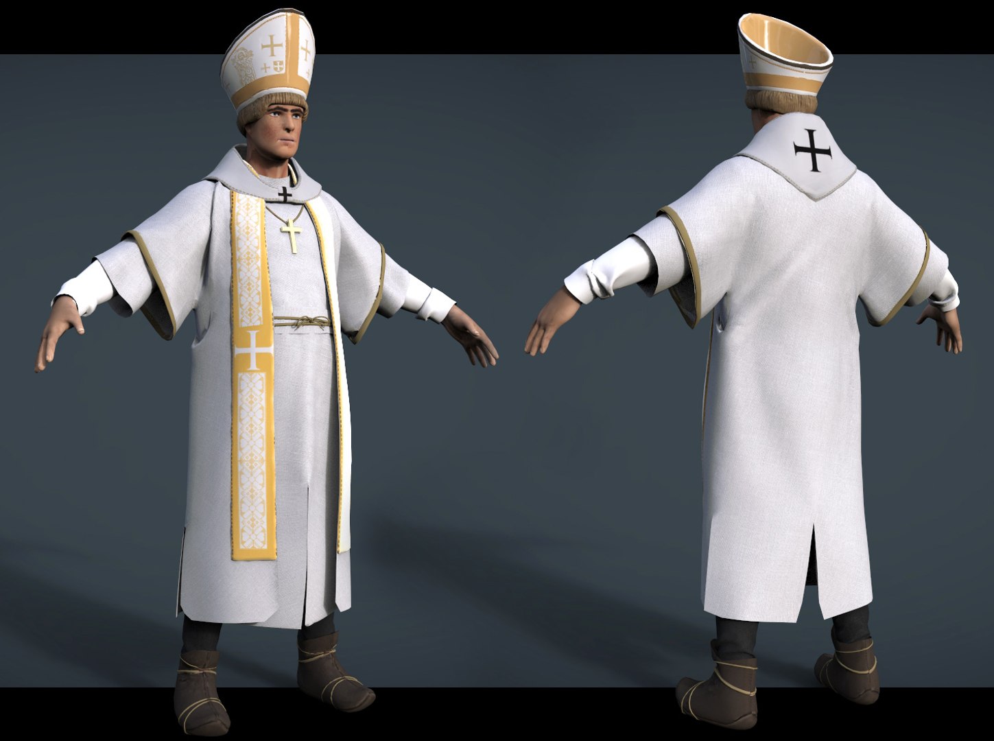 Medieval Monk 3d Model