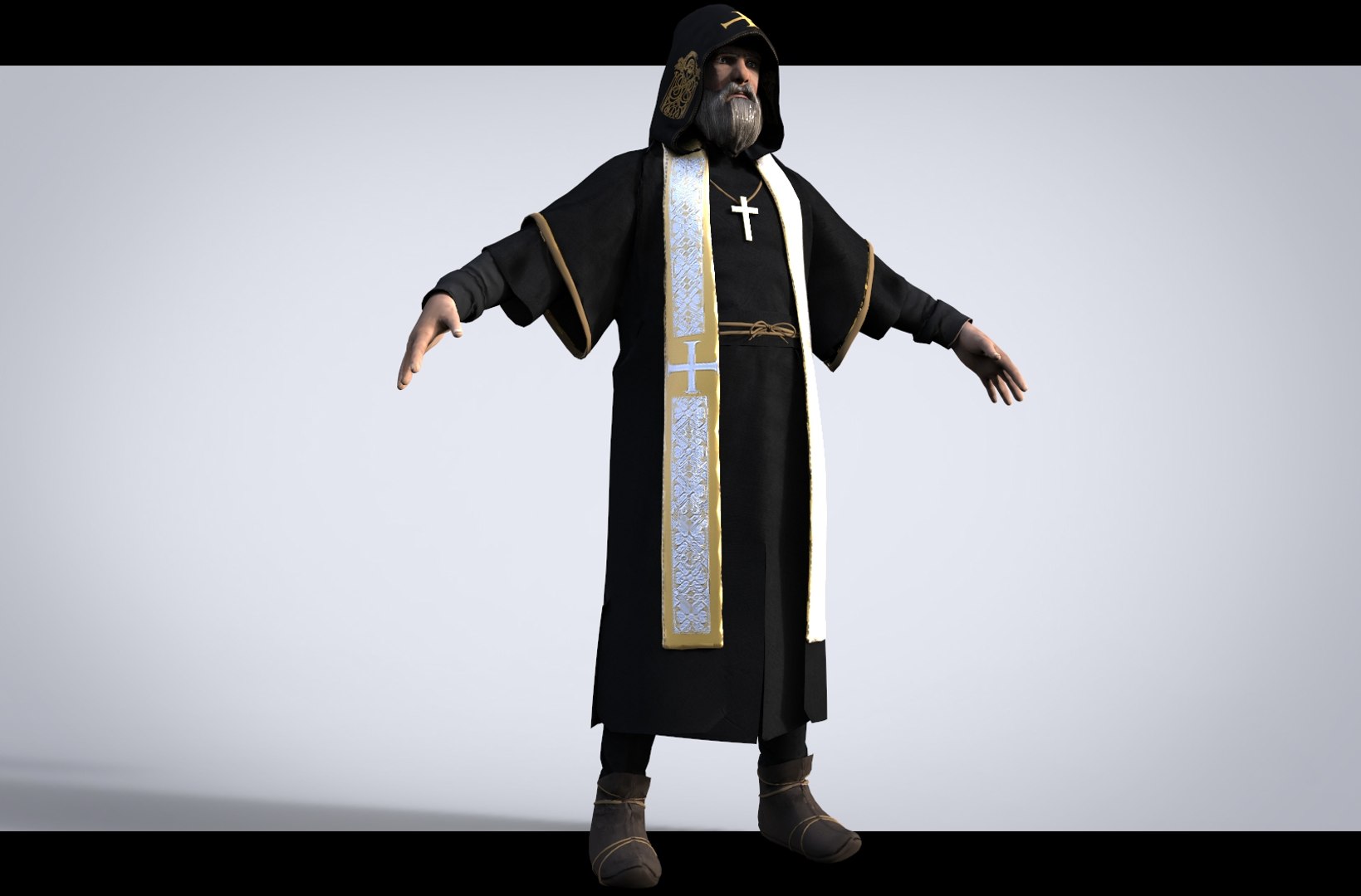 Medieval Monk 3d Model