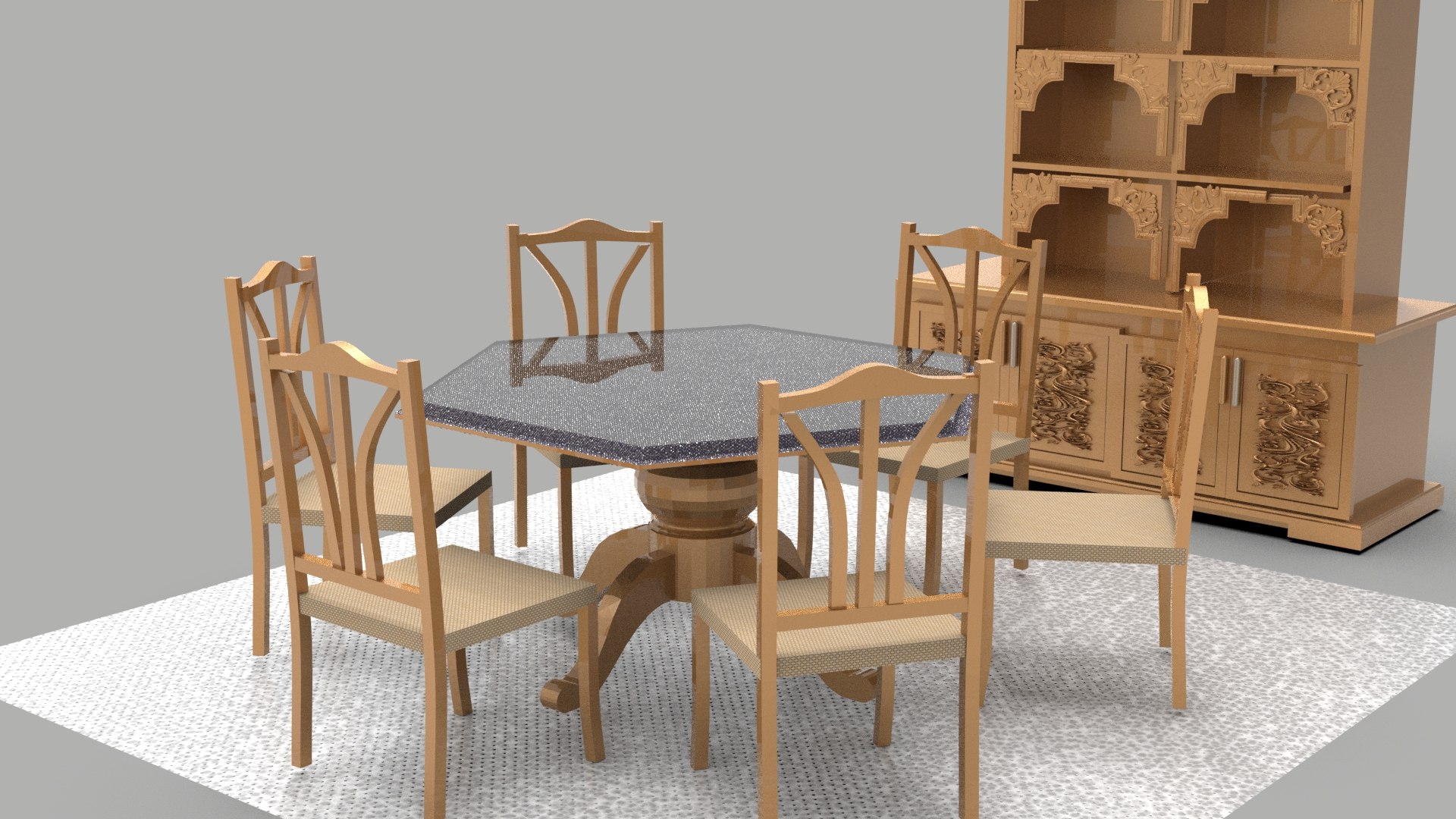 3D Dining Table Set - 02 Model - TurboSquid 2178442