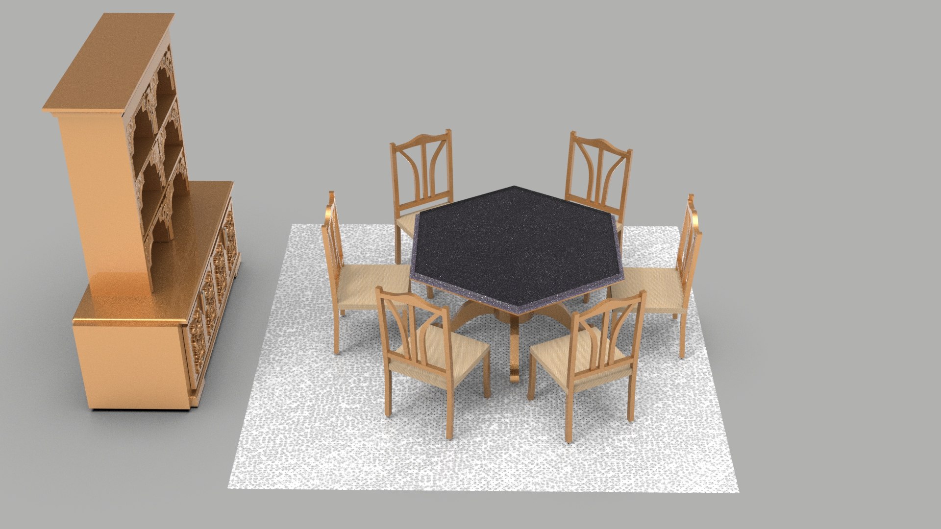 3D Dining Table Set - 02 model - TurboSquid 2178442
