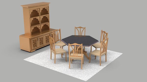 modelo 3d Juego de mesa de comedor - 02 - TurboSquid 2178442