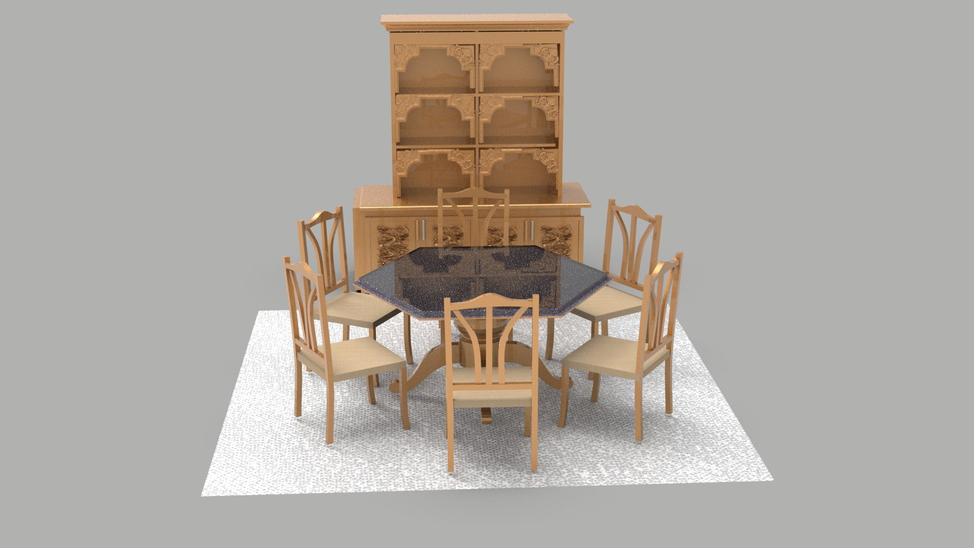 3D Dining Table Set - 02 Model - TurboSquid 2178442