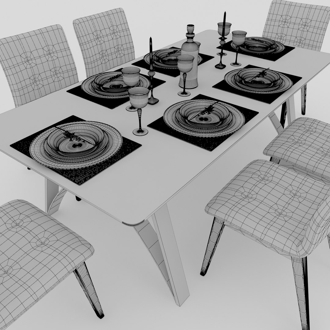dinner table 3d 3ds