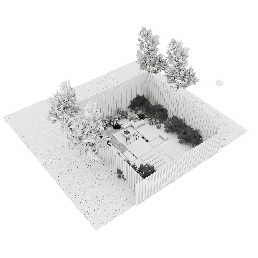 Rectangular Backyard Garden Model - TurboSquid 2136502