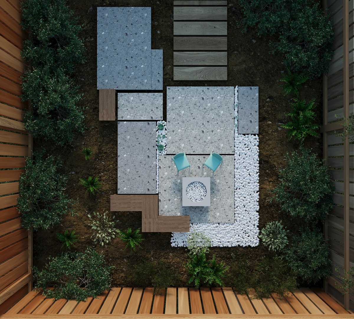 Rectangular Backyard Garden Model - TurboSquid 2136502