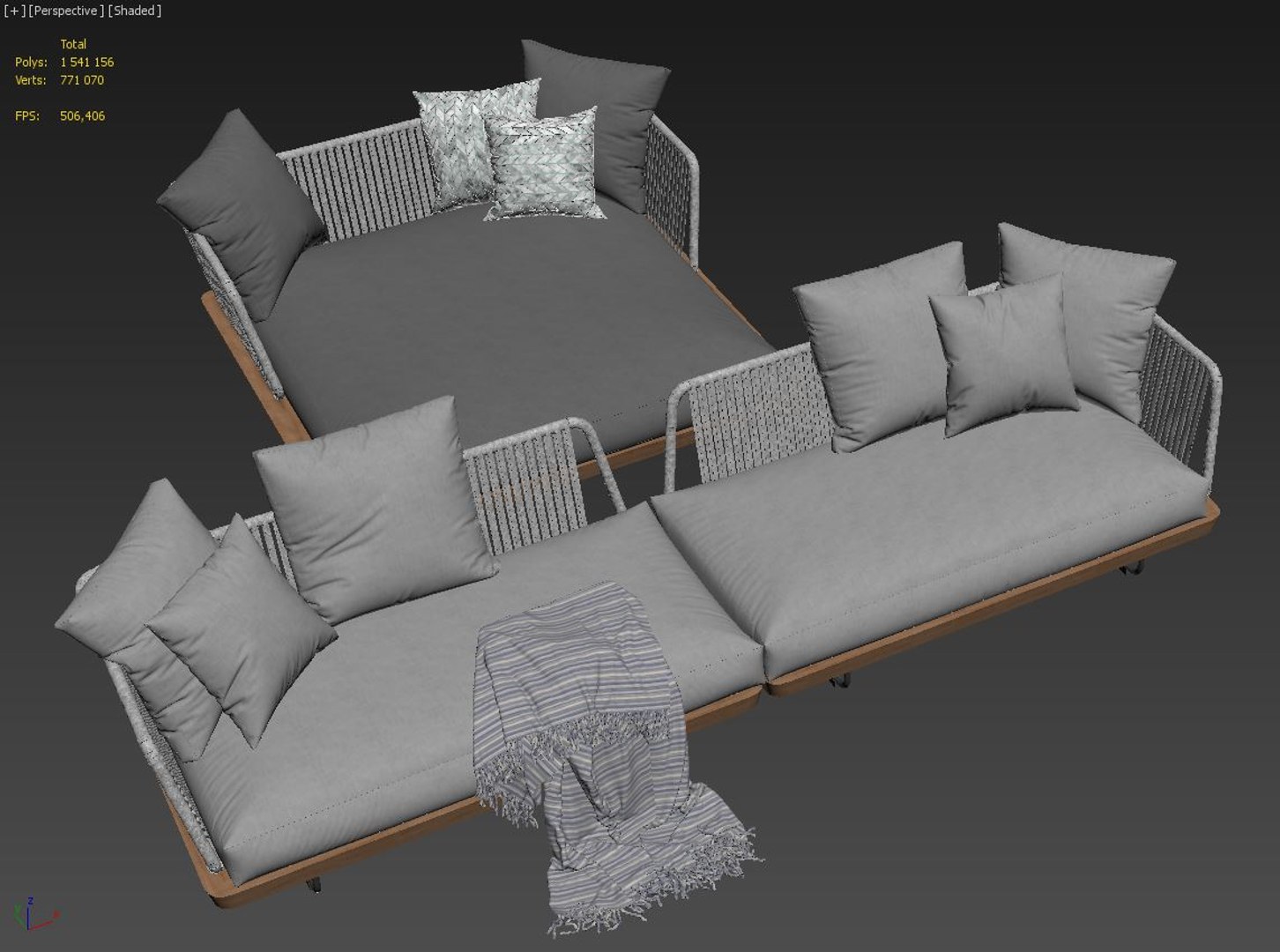 Minotti Sunray Sofa Set Model - TurboSquid 1631674