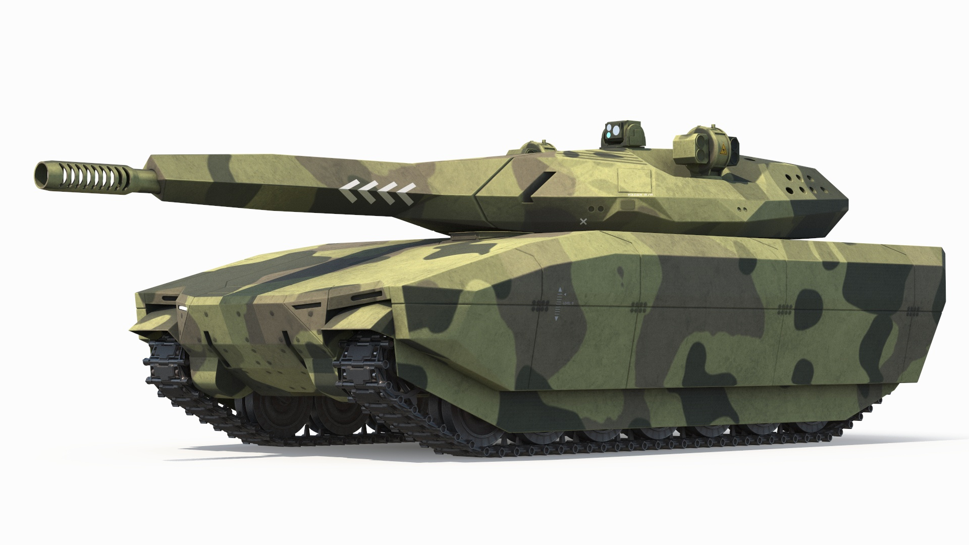 3D Model Stealth Battle Tank With Coaxial MG Camouflage Green ...