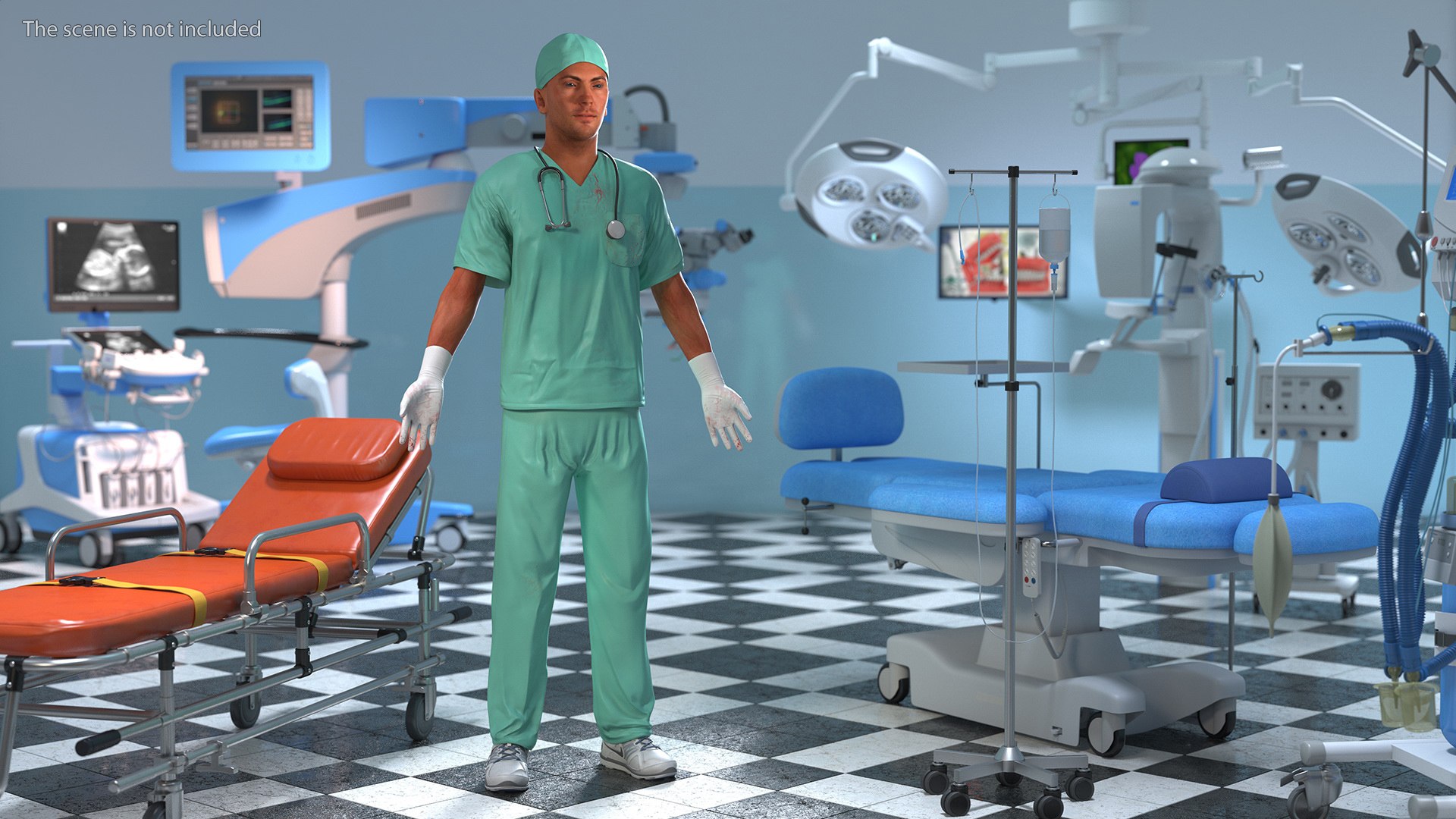 3D Model Male Surgeon Doctor Stained Blood Clothes - TurboSquid 2137113