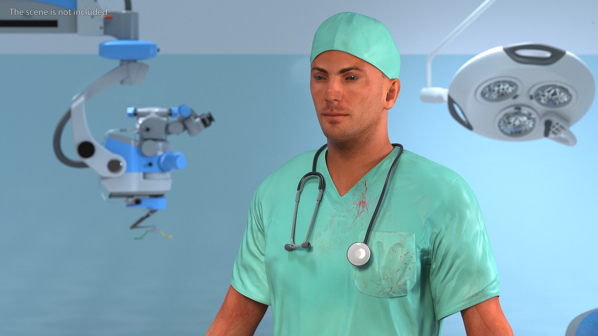 3D Model Male Surgeon Doctor Stained Blood Clothes - TurboSquid 2137113