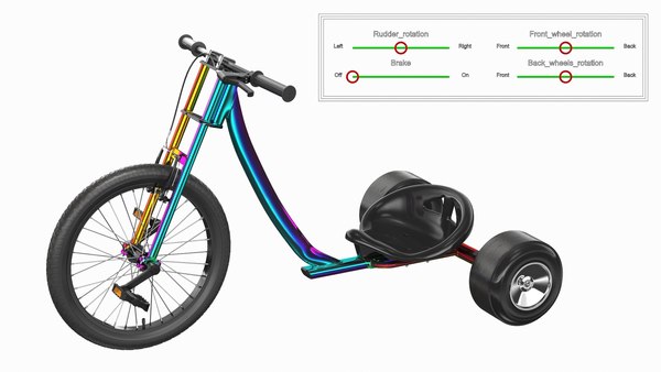 Razor DXT 드리프트 트라이크 컬러 크롬 리지드 3D 모델 - TurboSquid 1726574