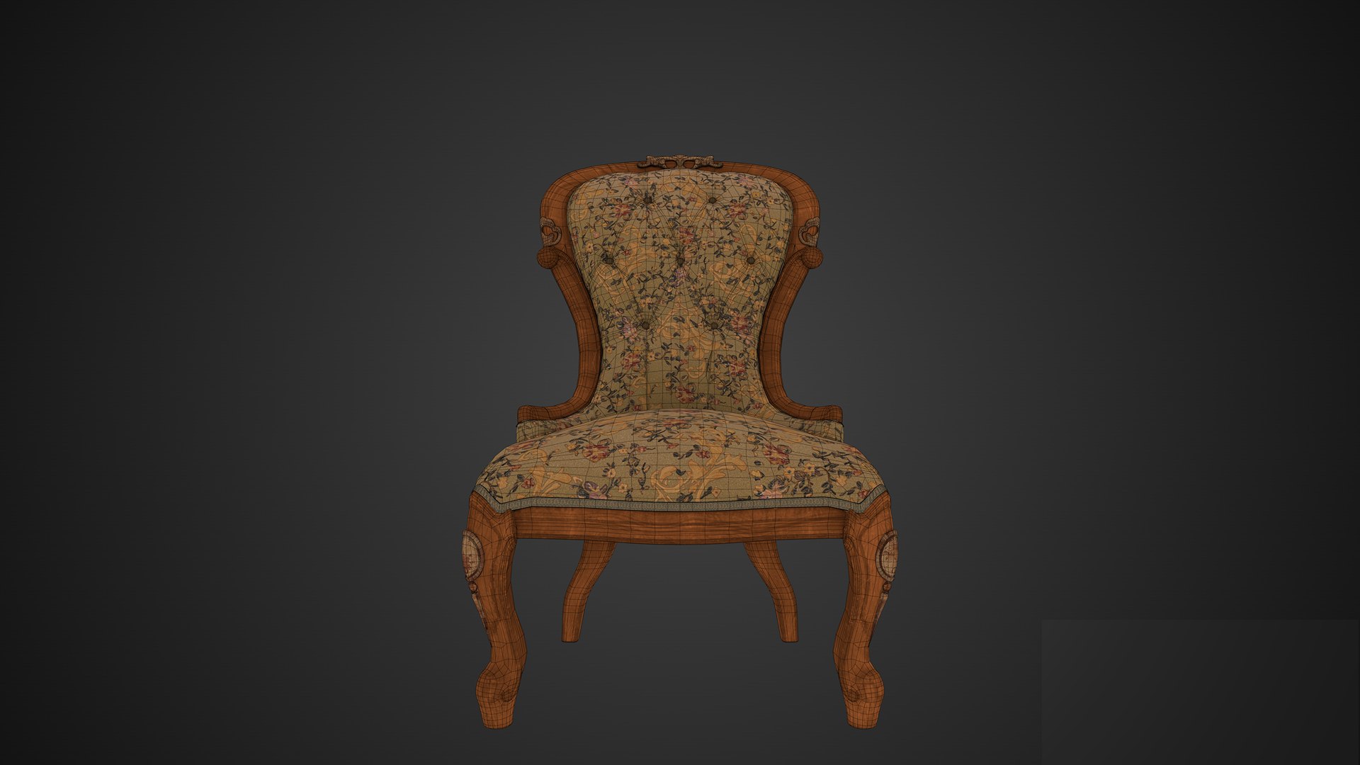 Game Ready Antique Floral Chair 3D Model - TurboSquid 2102363