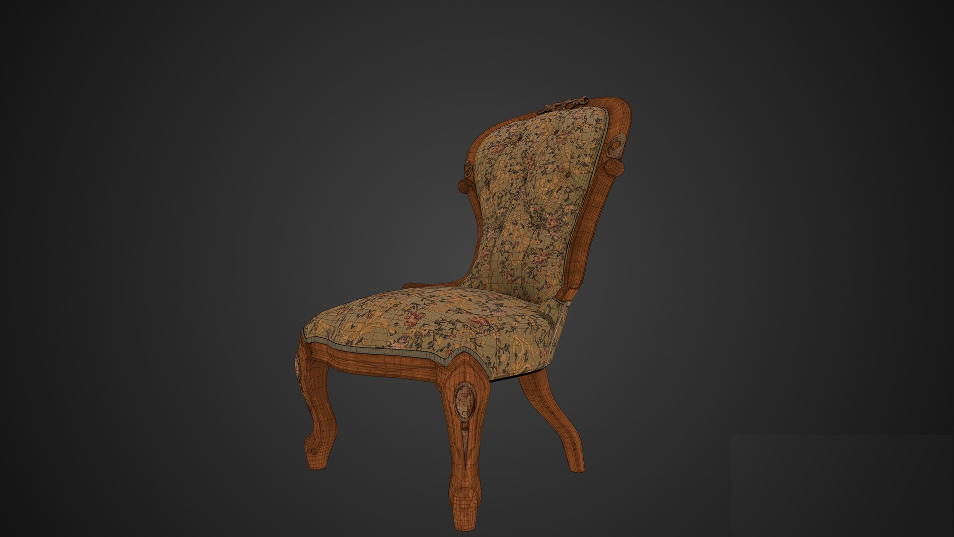 Game Ready Antique Floral Chair 3D Model - TurboSquid 2102363