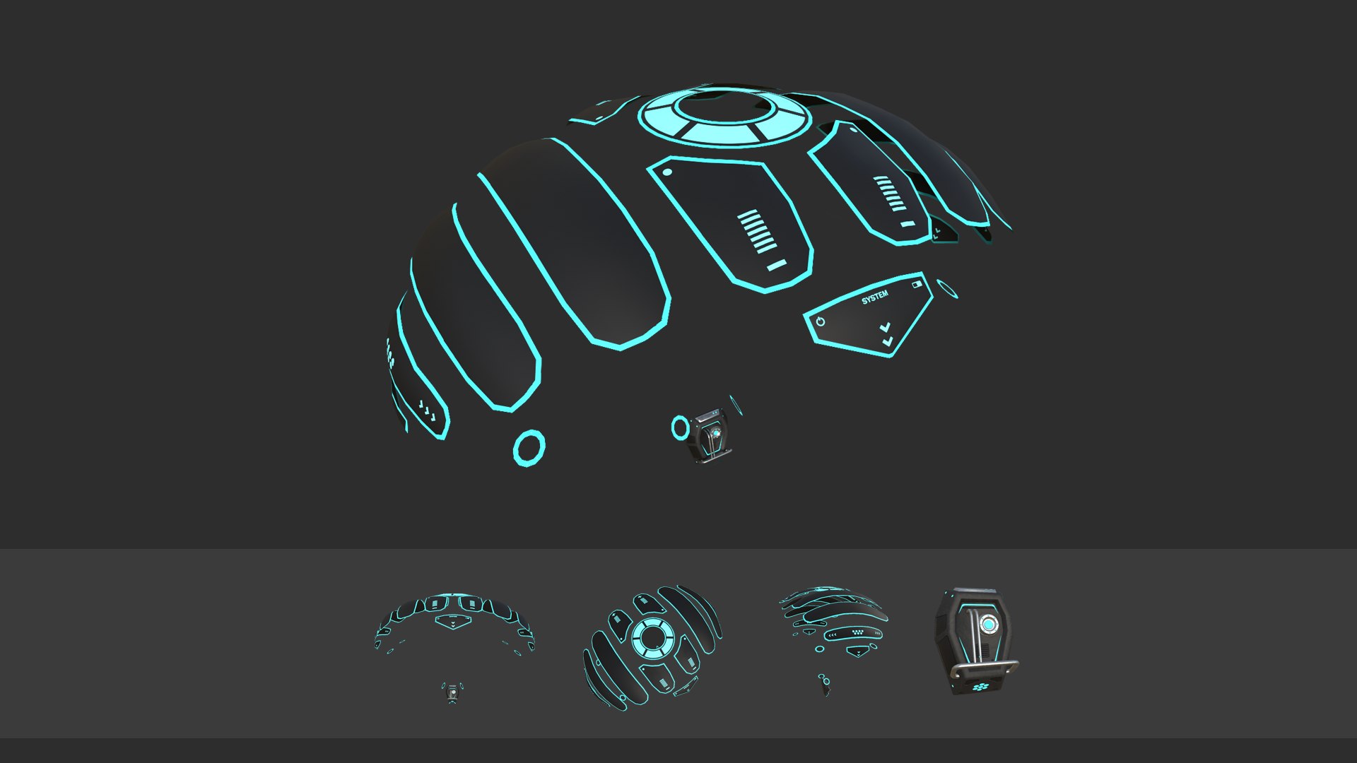 3D Scifi Parachute A09 Projection - Character Accessories Design ...