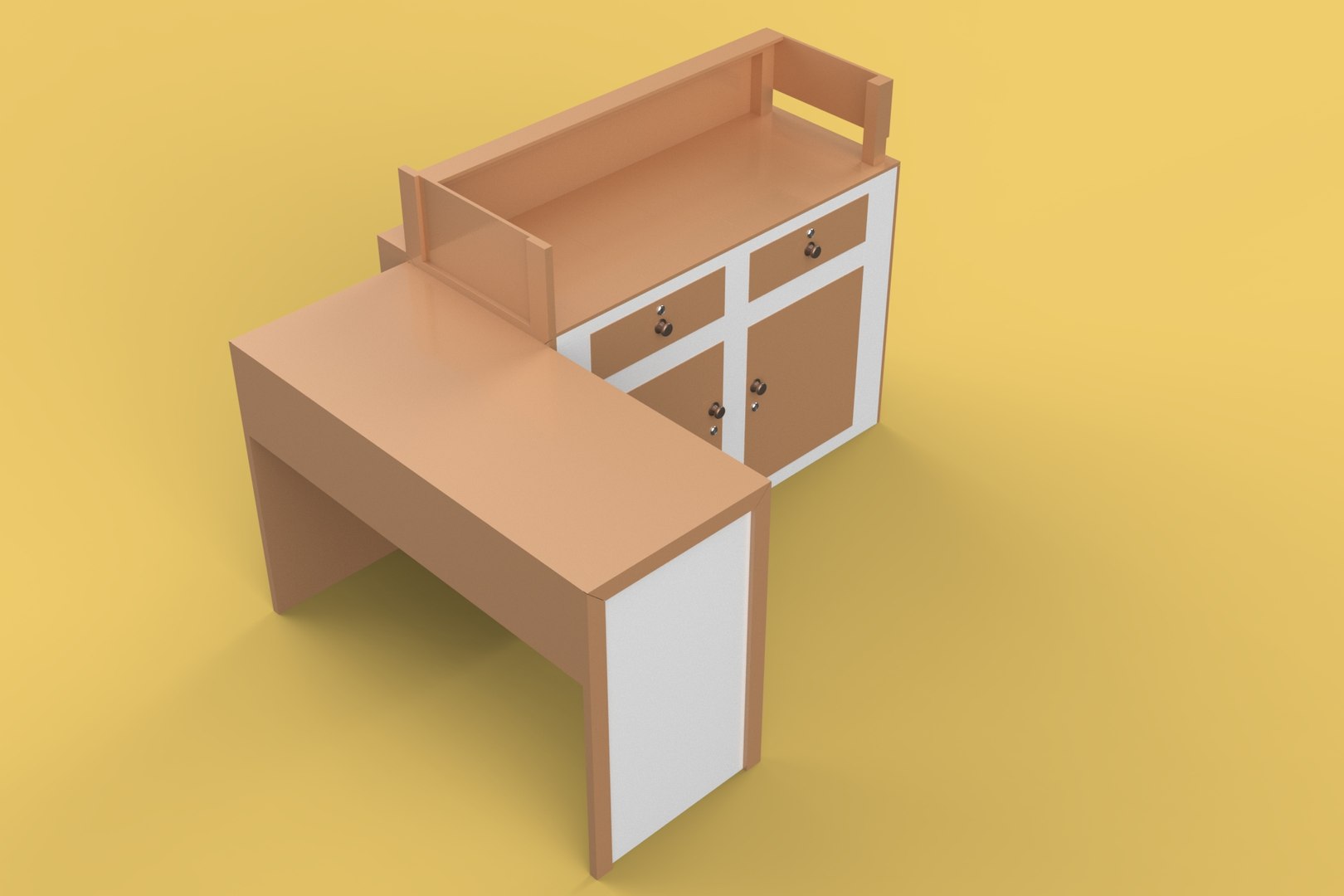 TABLE CASHIER RECEPTIONIST STAND BOOTH SELLING ADMIN DESK 3D Model ...