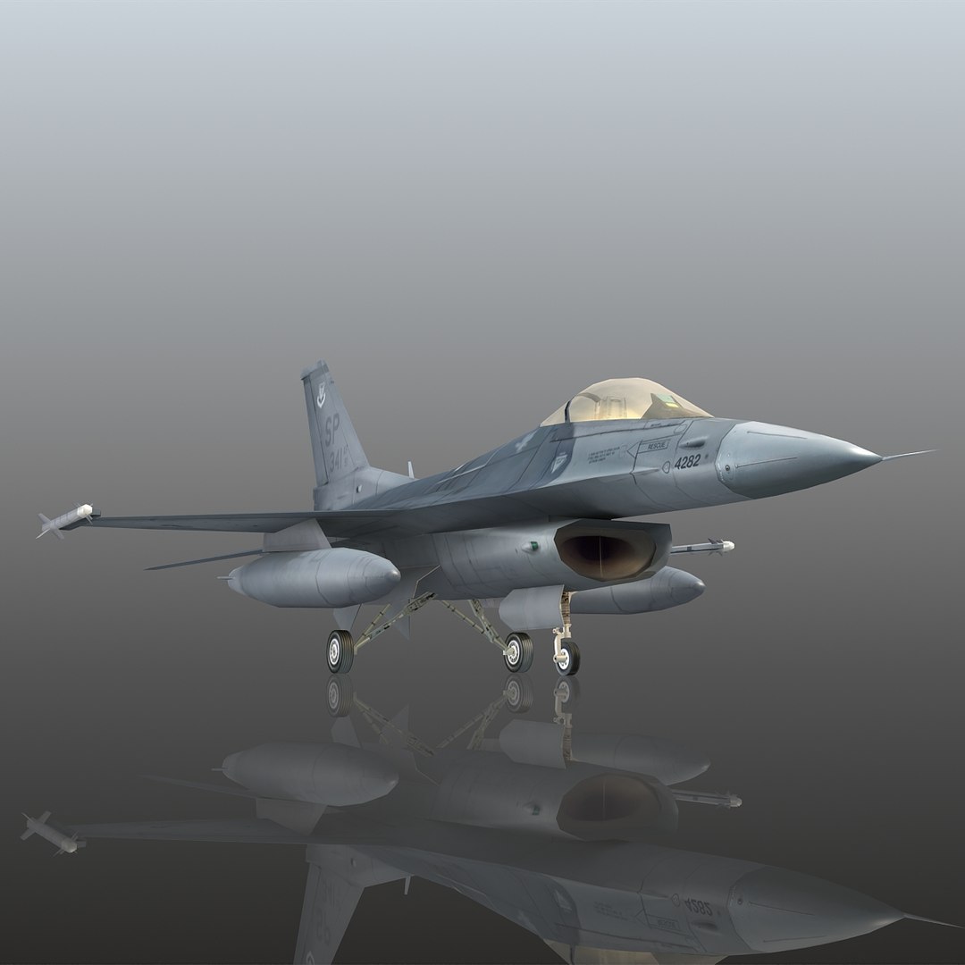 general dynamics f-16 fighting falcon 3d model