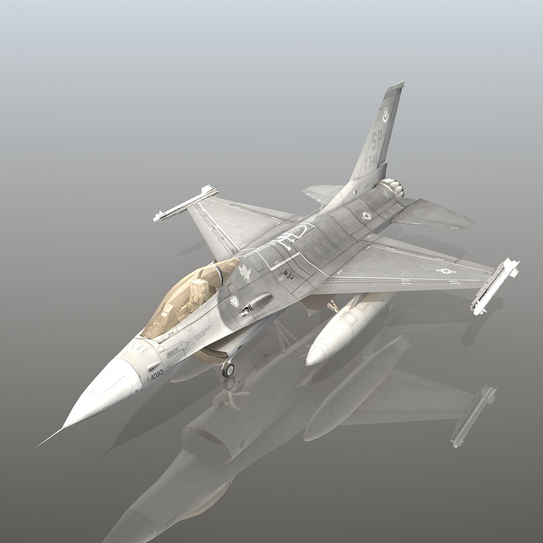 general dynamics f-16 fighting falcon 3d model