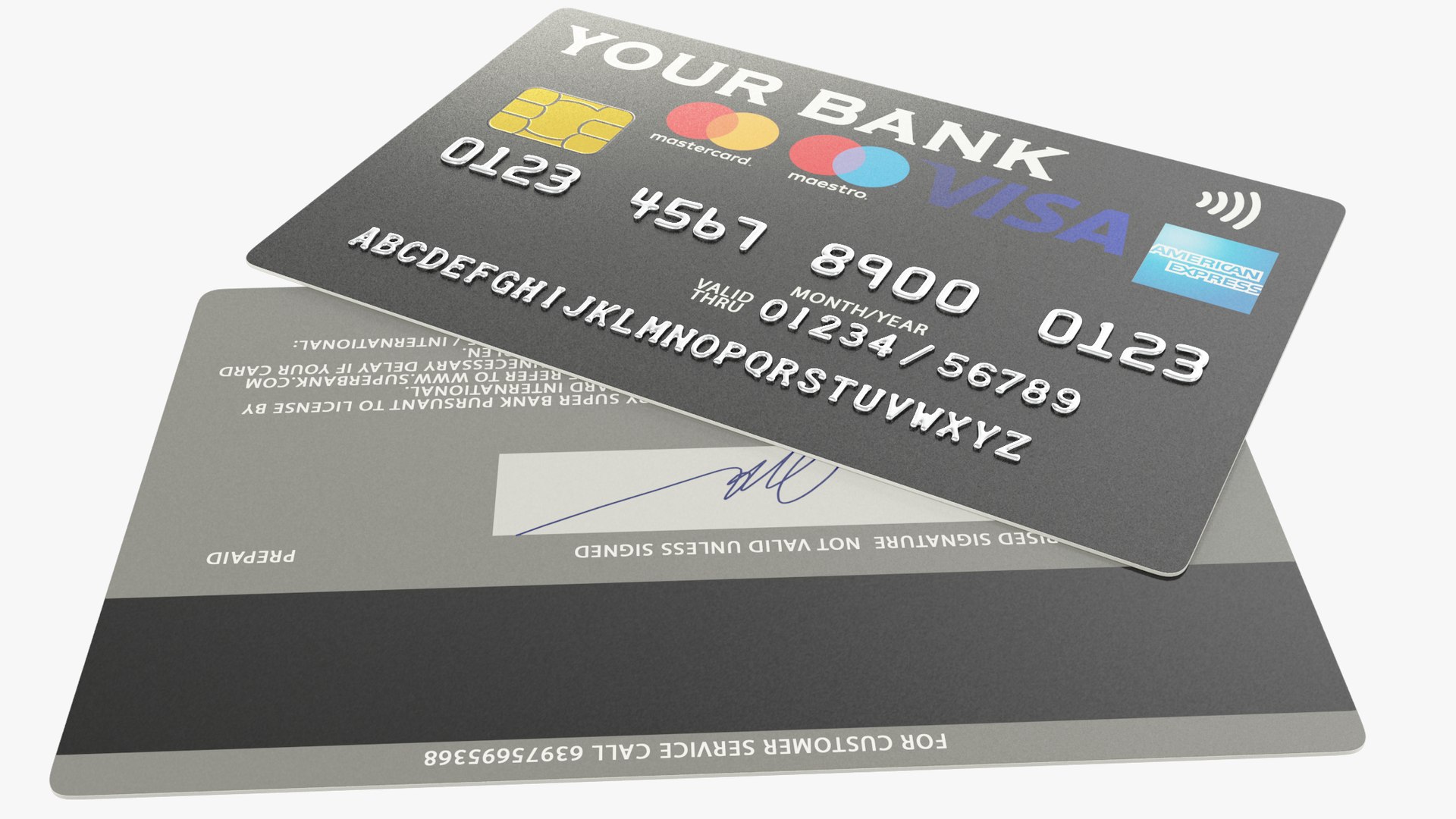 Universal Abstract Credit Card Model - TurboSquid 1629469