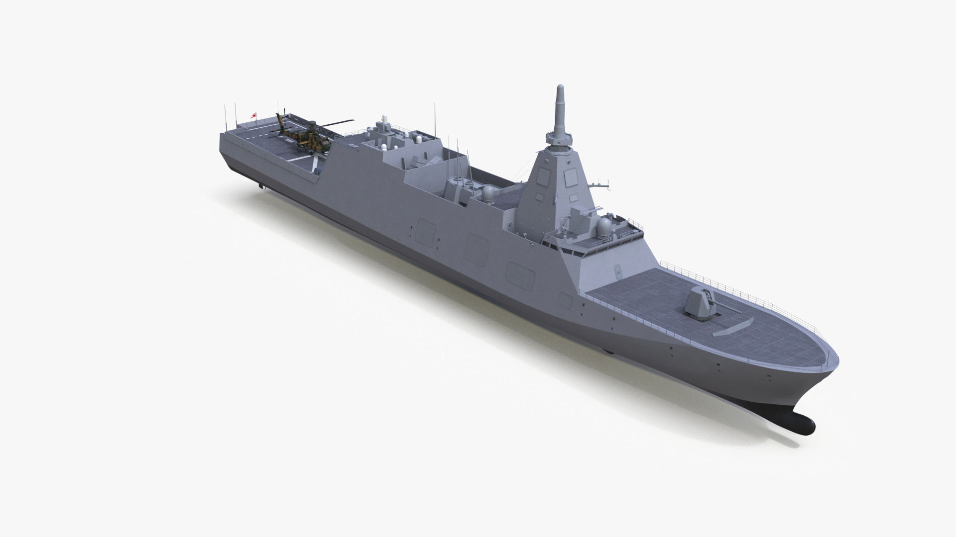 Japanese Mogami Class Frigate FFM-2 With Helicopter 3D Model ...