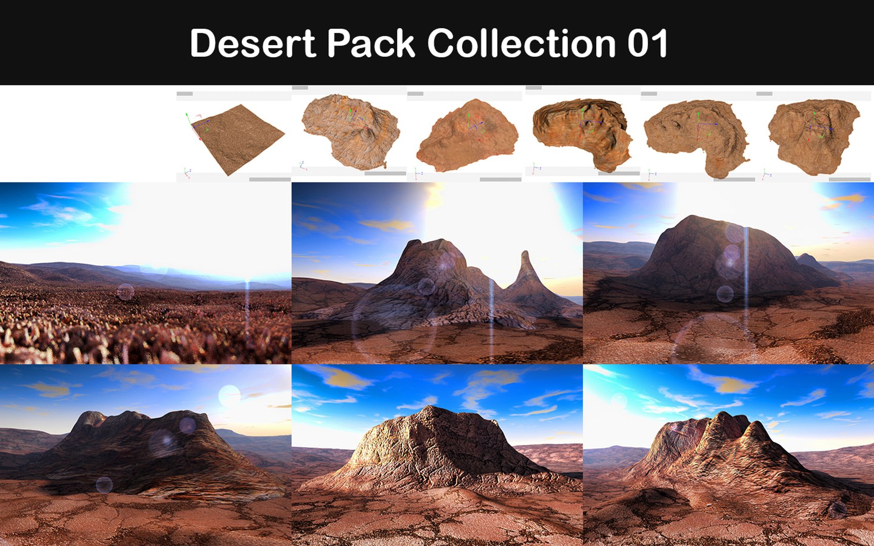 Desert Packed 3d Model