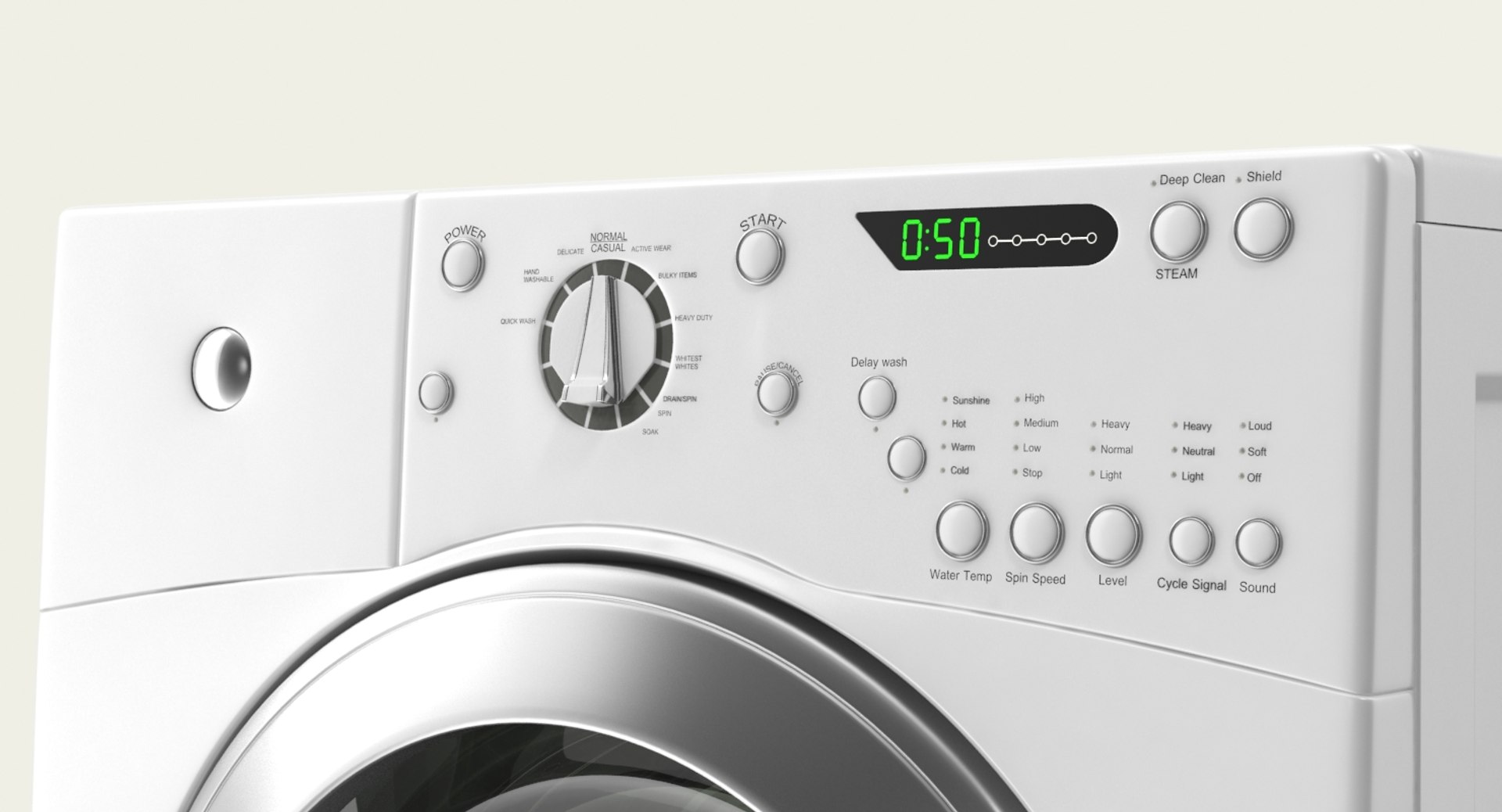 White Loading Washer 3d Model