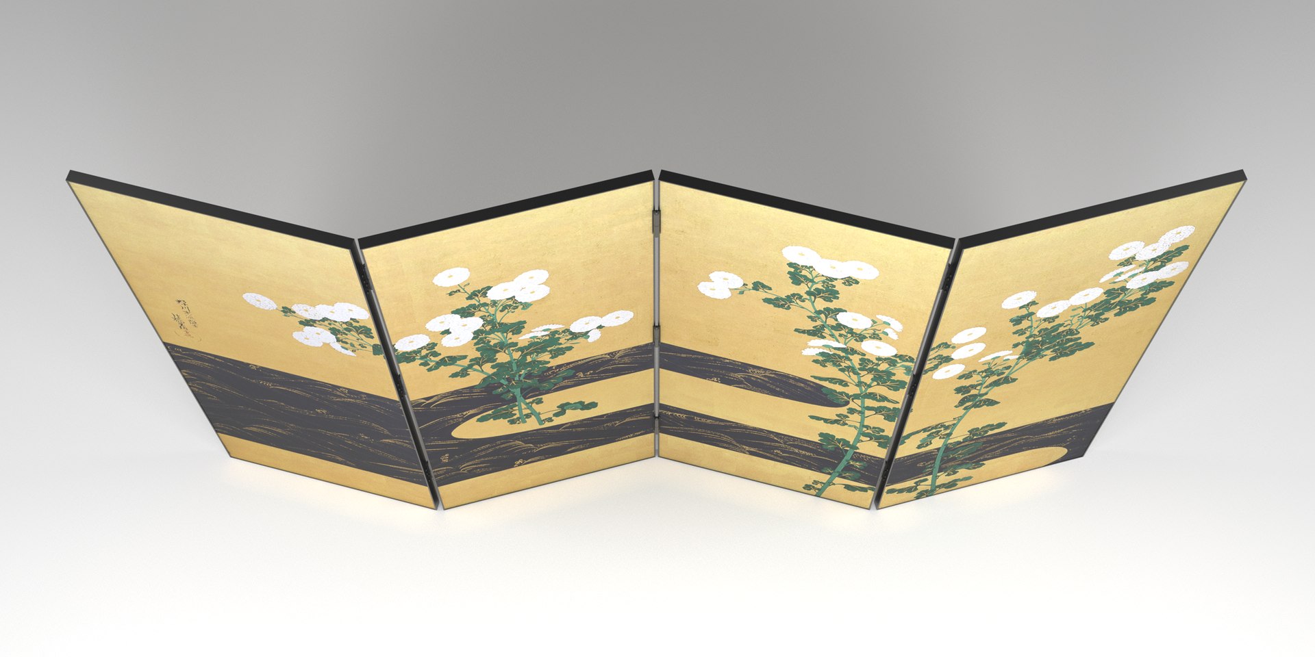 JAPANESE FOLDING SCREEN 3D Model - TurboSquid 2069953