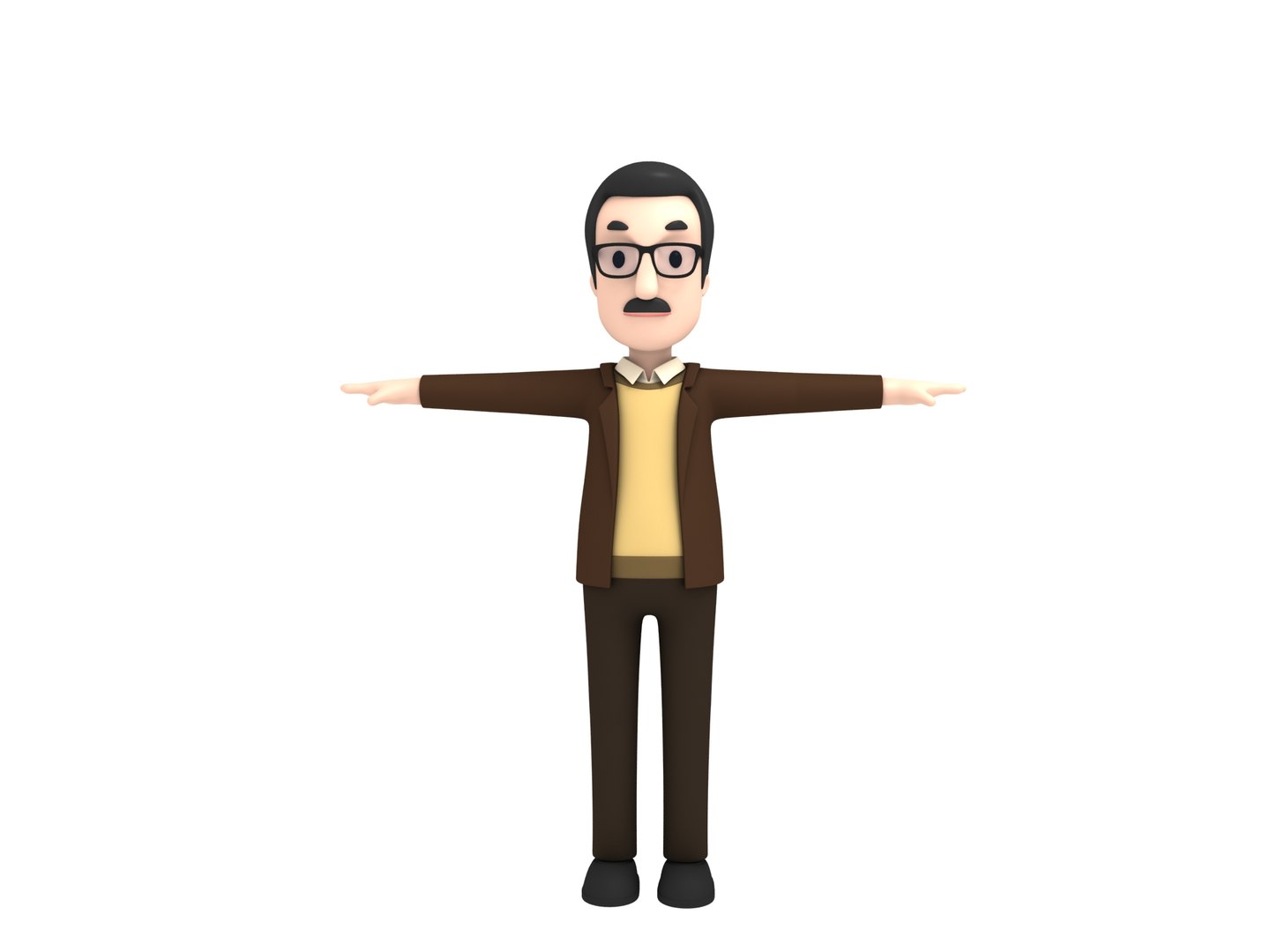 3D Professor Character Cartoon Model - TurboSquid 1336320
