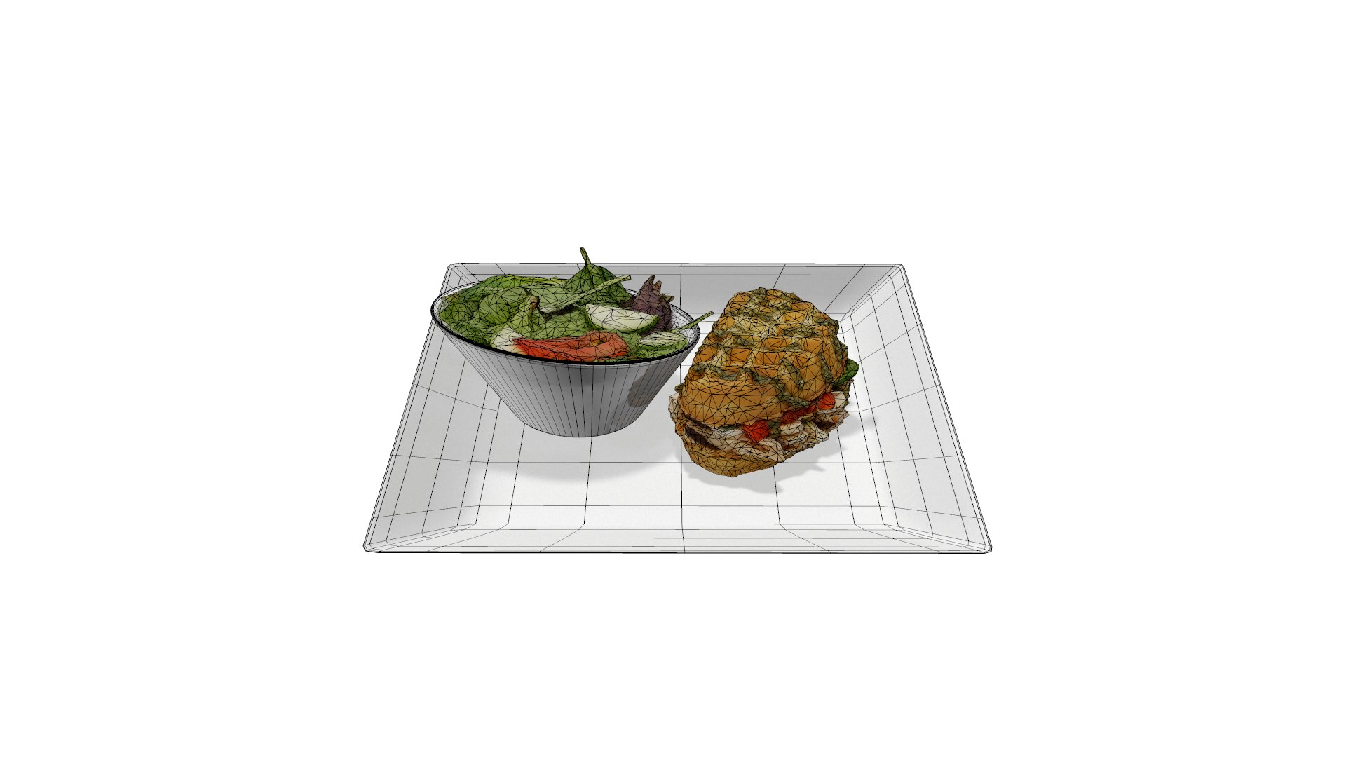 Chicken Pesto Waffle 3D - TurboSquid 1739436