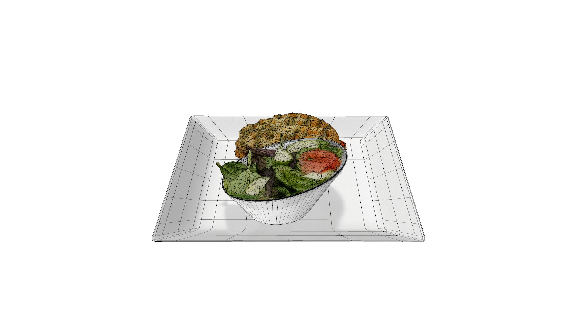 Chicken Pesto Waffle 3D - TurboSquid 1739436