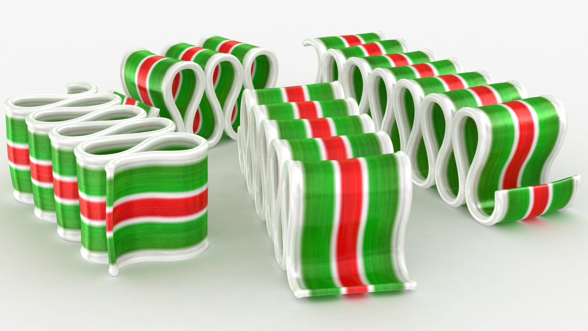 Realistic Christmas Ribbon Candy 3D Model - TurboSquid 1473669