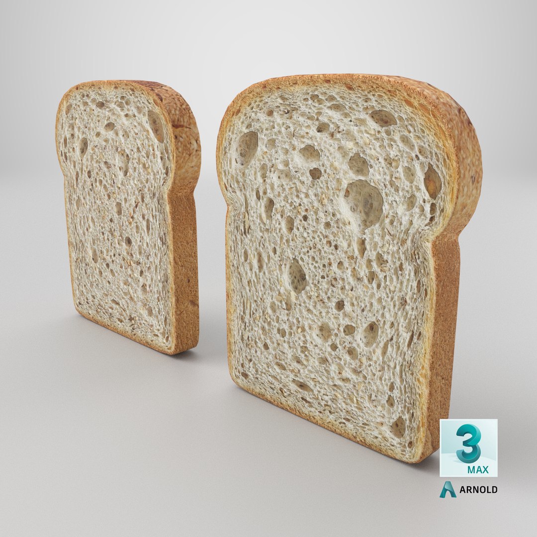 3D Bread Slice - Realistic 2pcs Model - TurboSquid 2511740