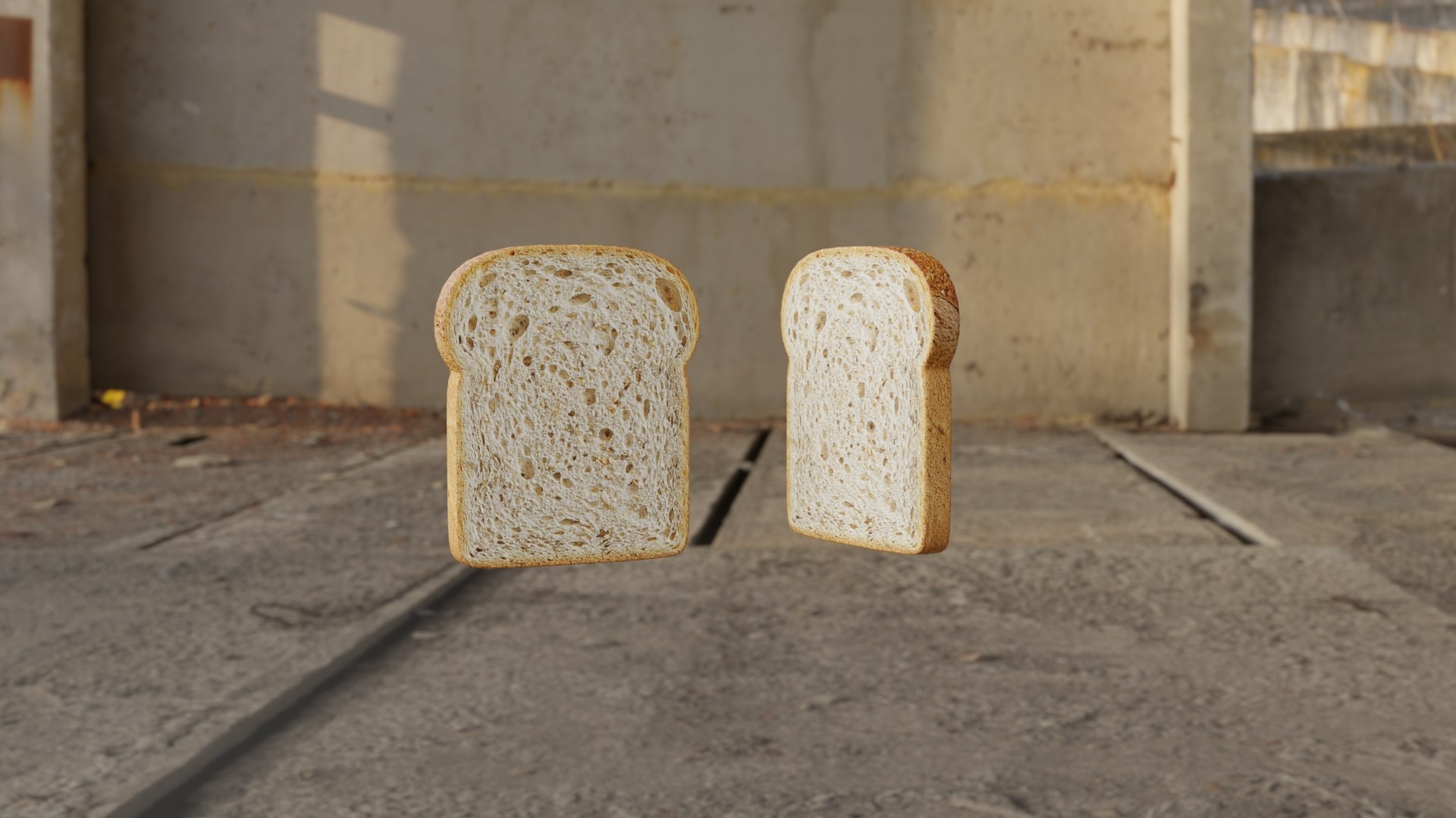 3D Bread Slice - Realistic 2pcs Model - TurboSquid 2511740