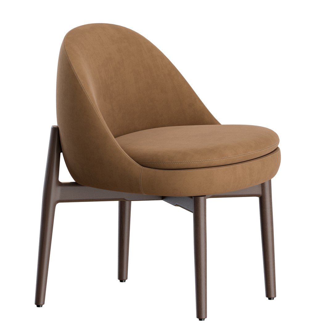 Sendai Chair Wood By Minotti Model - TurboSquid 2050640
