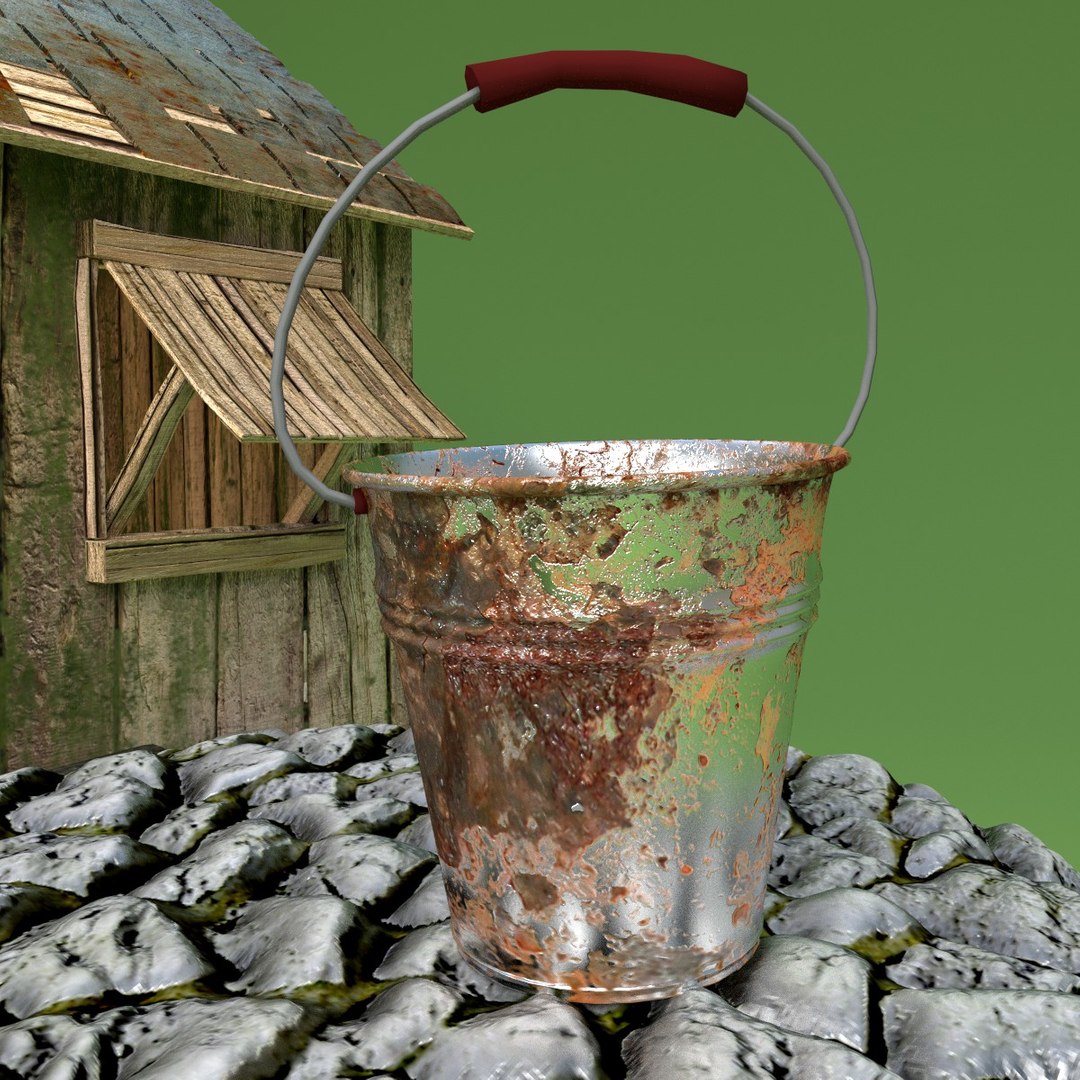 3d rusted wooden hut