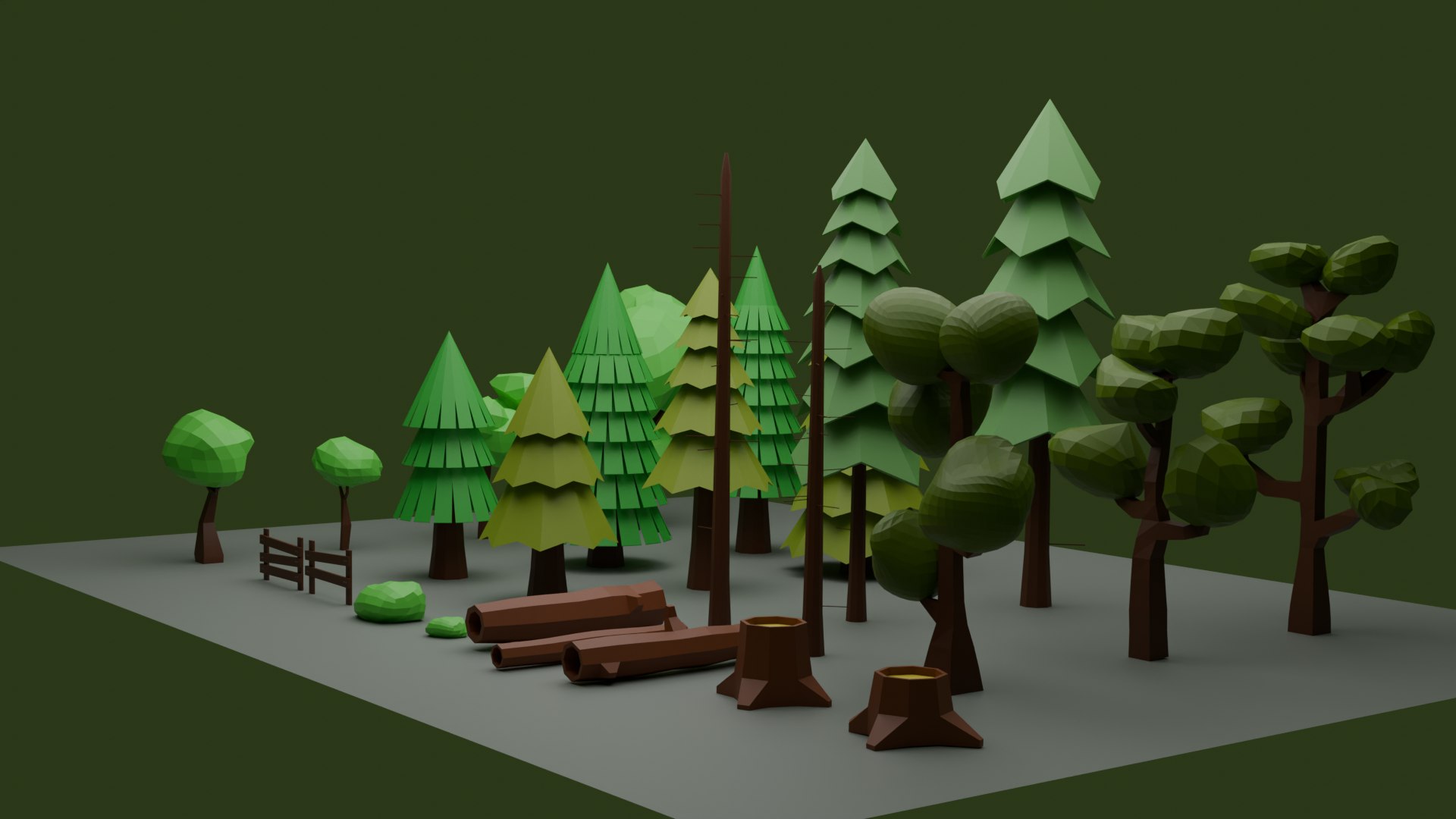 3D Low Poly Tree Pack Stylized Forest Environment Model - TurboSquid ...