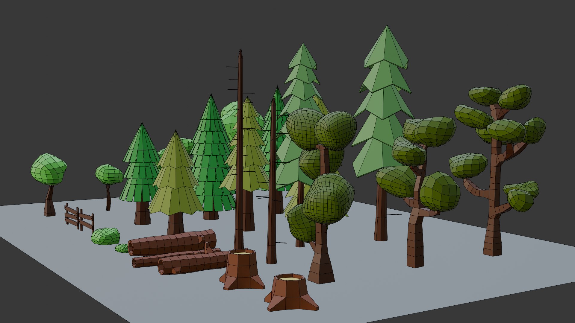 3D Low Poly Tree Pack Stylized Forest Environment Model - TurboSquid ...