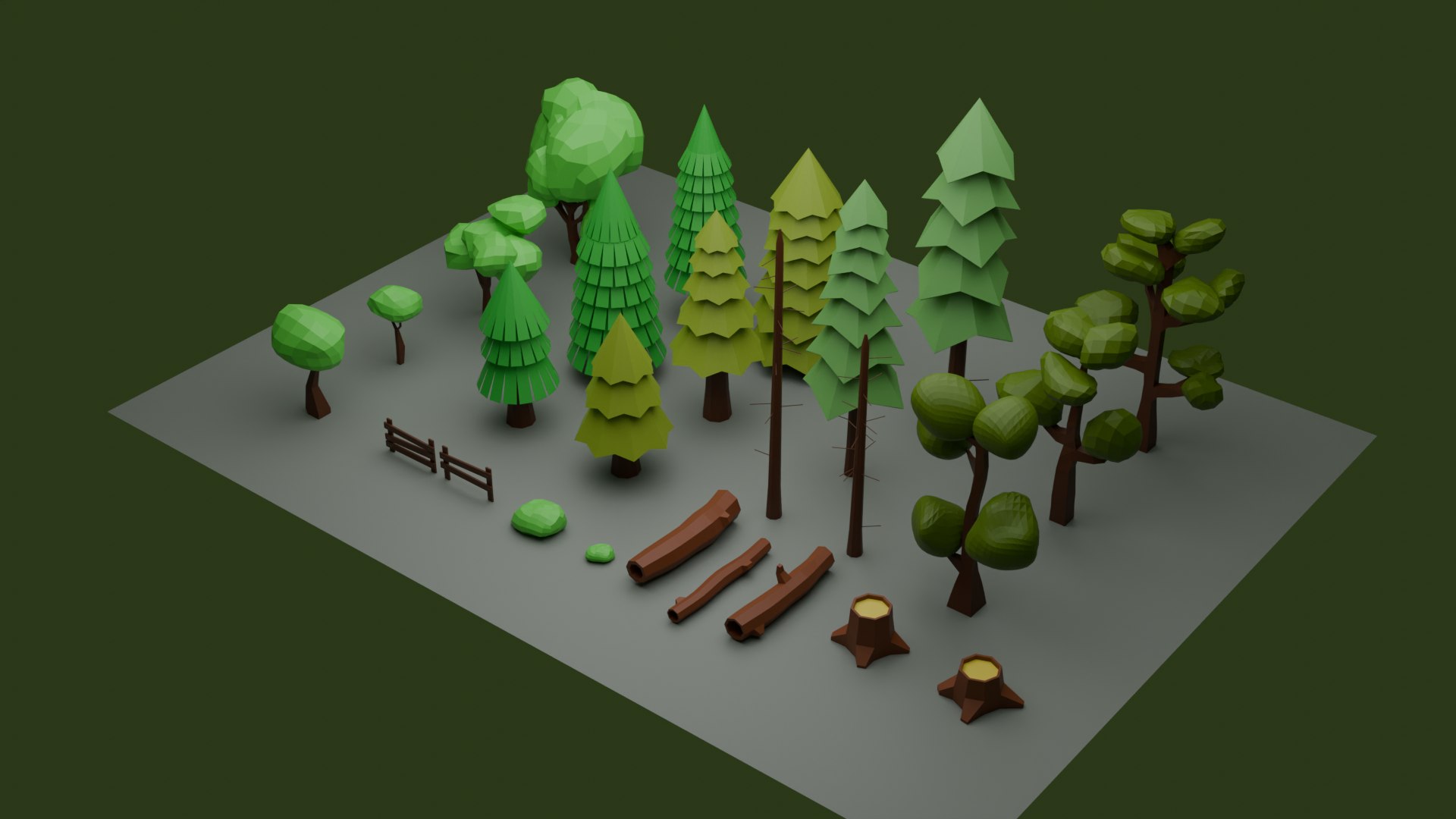 3D Low Poly Tree Pack Stylized Forest Environment Model - TurboSquid ...